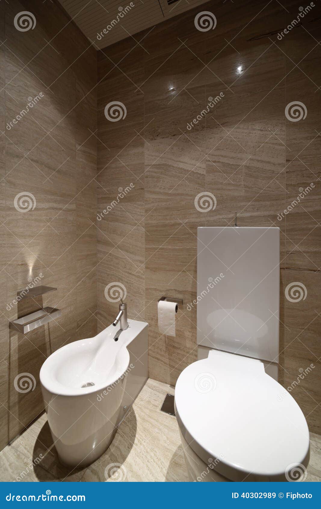 Interior Del Retrete Moderno En Estilo Europeo Imagen de archivo ...