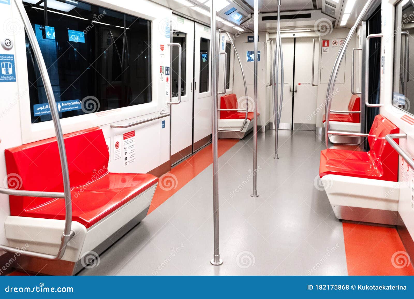 Interior of a Deserted Stylish Modern Subway Car Editorial Stock Photo ...