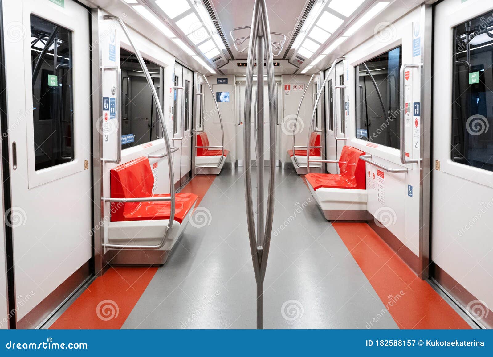 Interior of a Deserted Stylish Modern Subway Car Editorial Photography ...