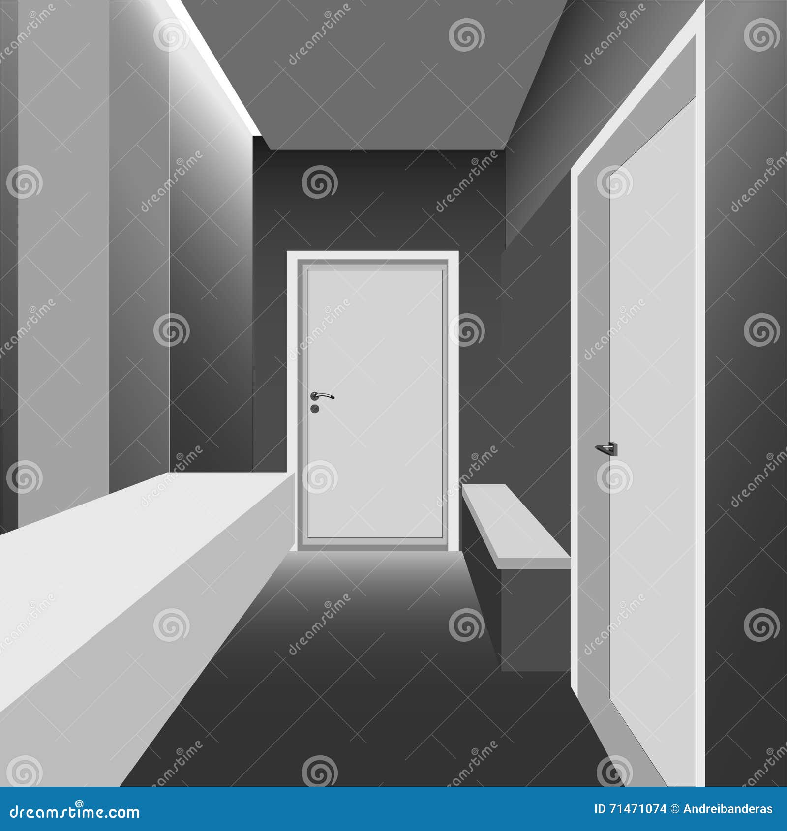 Apartment Hallway Design Vector Illustration Icon Set. Stick Figure ...