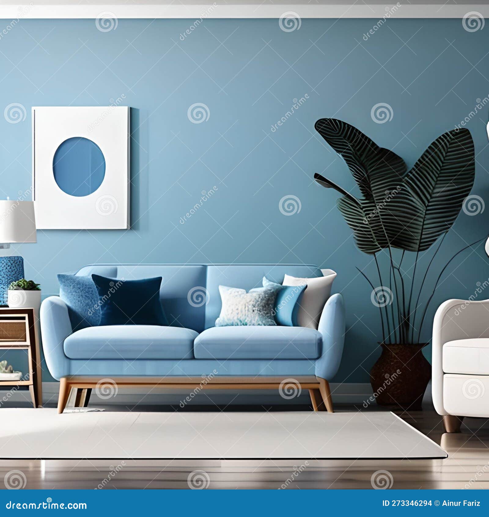 Interior Design Blue Color Schemes Stock Illustration - Illustration of ...