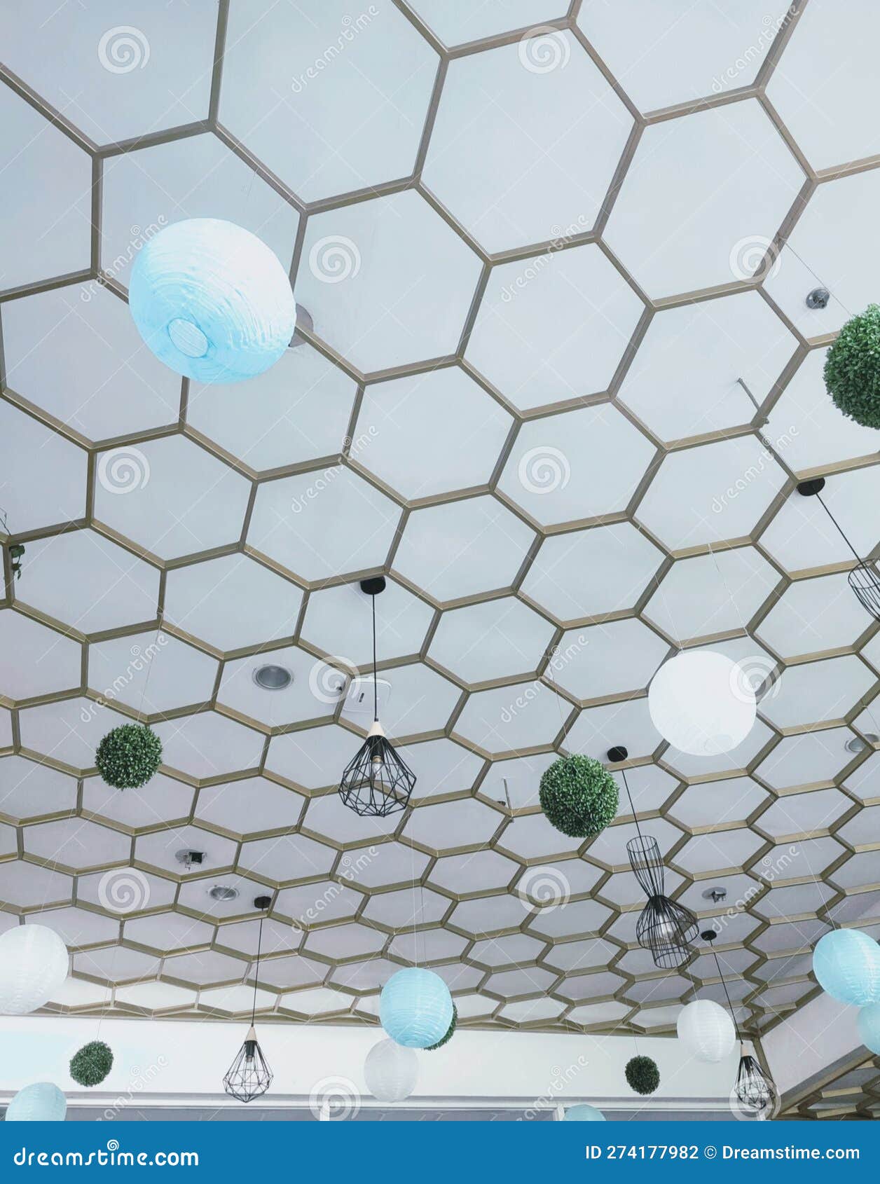 Interior design blue green stock photo. Image of lampion - 274177982