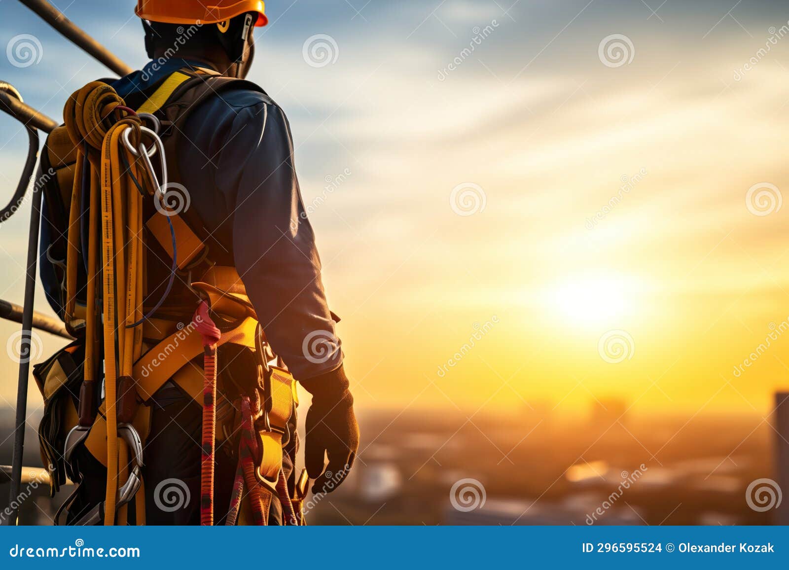 Working at Height Equipment. Fall Arrestor Device for Worker with Hooks ...