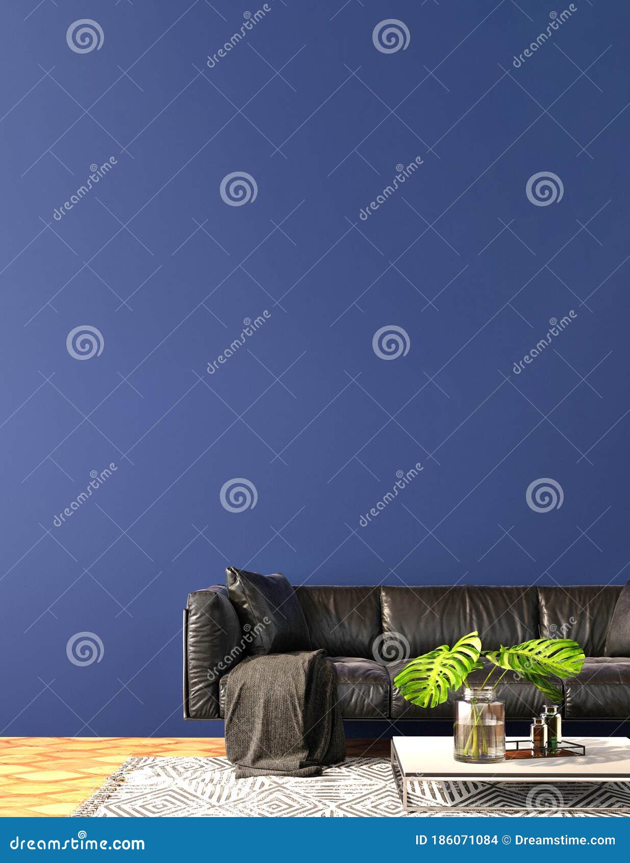 Interior Design for Classic Blue Color Trend 2020 Stock Photo - Image ...
