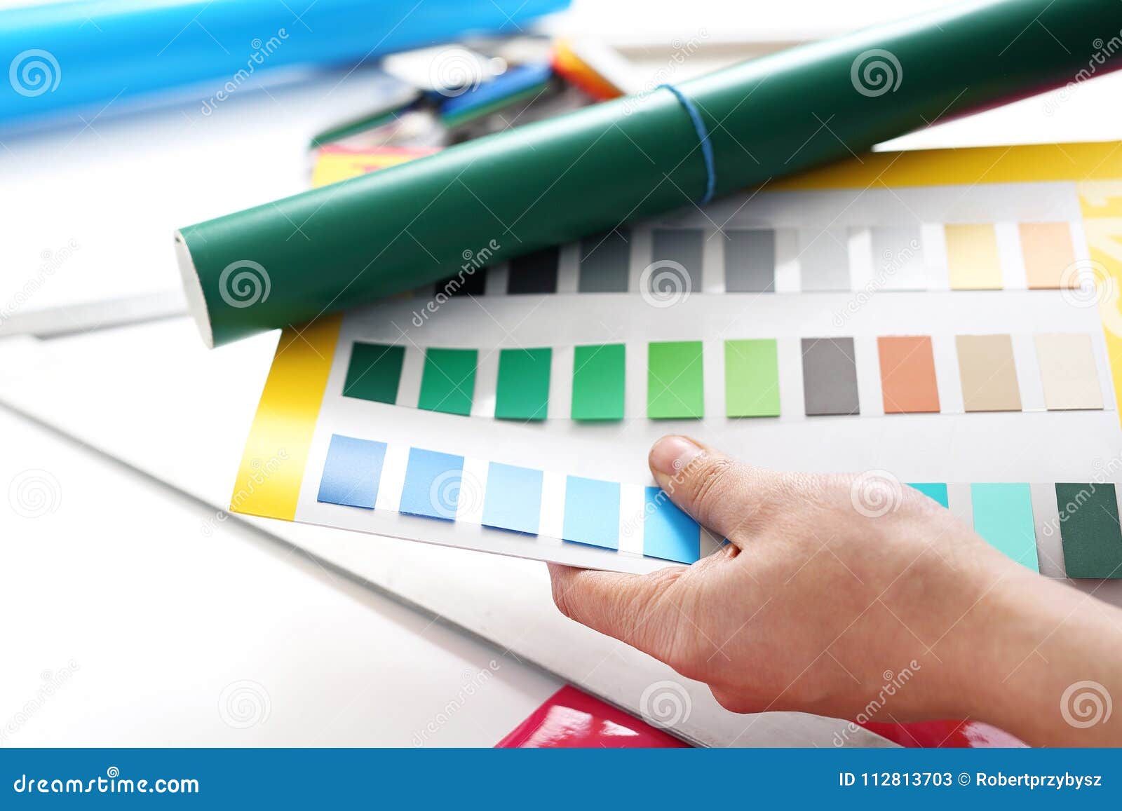 Interior Design. Color Matching Stock Image - Image of hands, chart ...