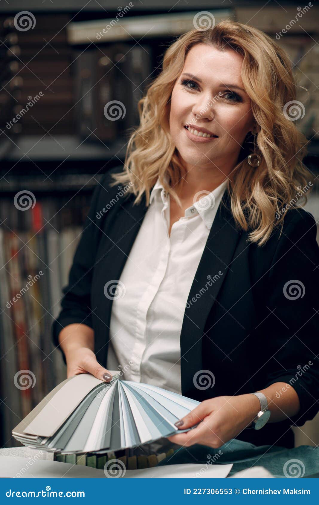 Interior Designer Woman at Work. Design and Interior Decoration. Stock ...