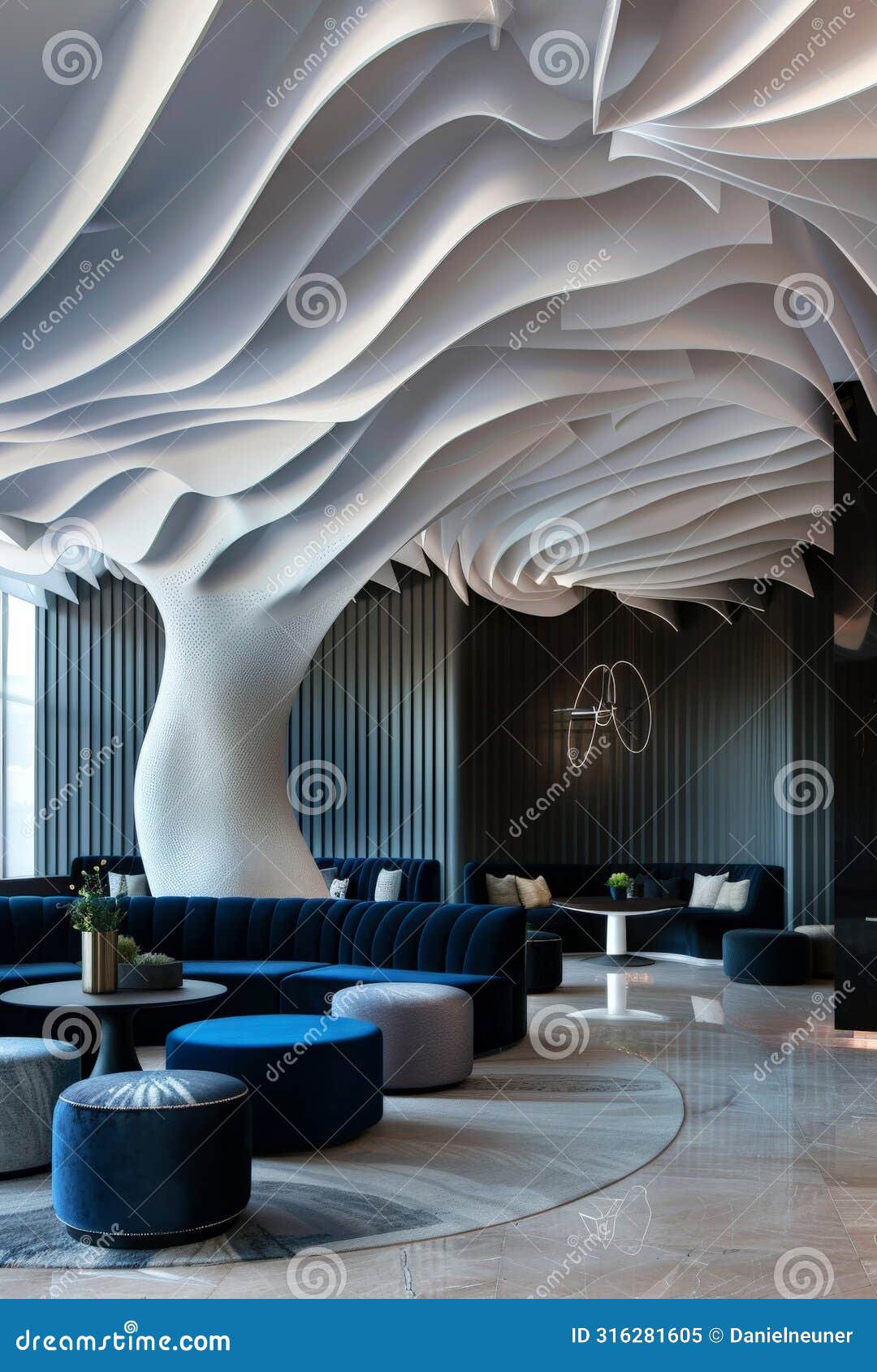 Interior Design of the Lobby of a High End Hotel Stock Illustration ...