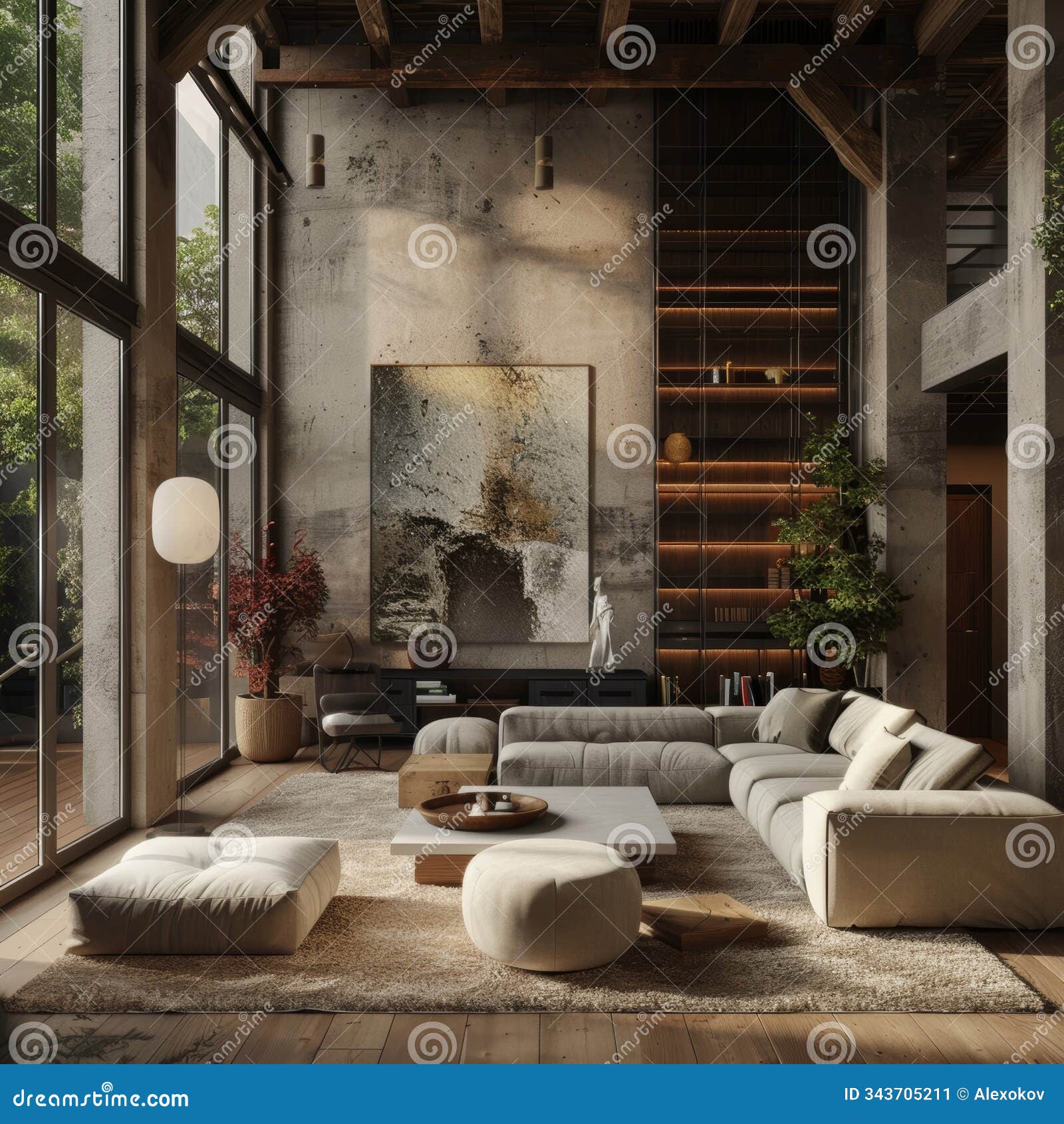 Interior Design Concept with Octane Render Generative AI Stock ...