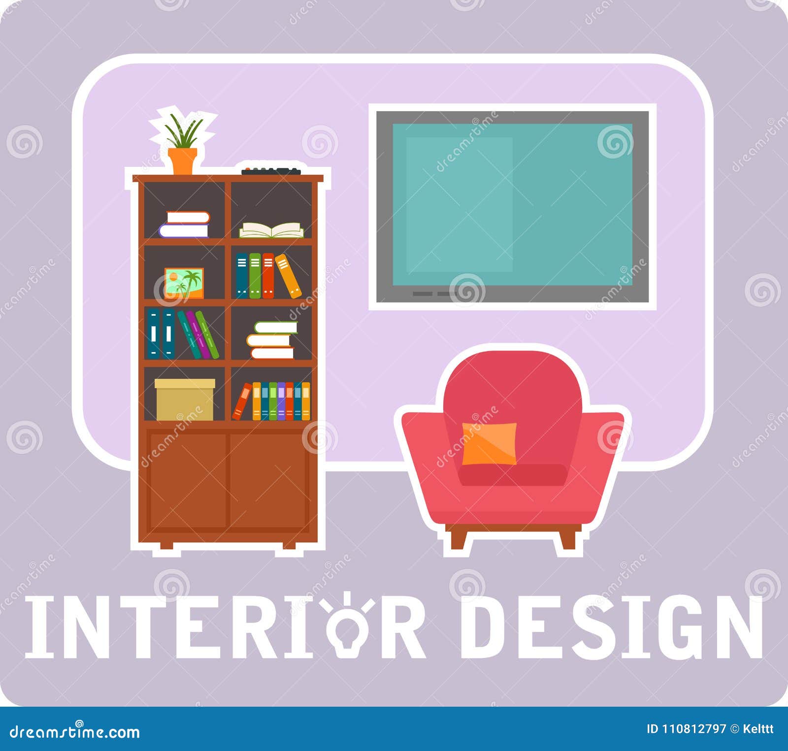 Interior Design Concept Symbol Stock Vector - Illustration of furniture ...