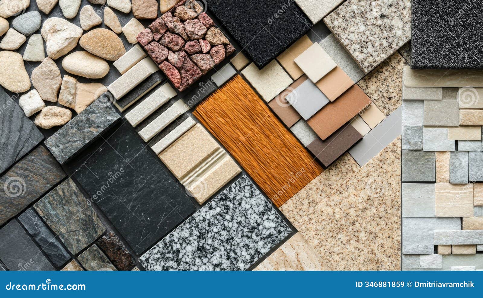 Interior Design Concepts Using Wooden Panels and Decorative Tiles Stock ...