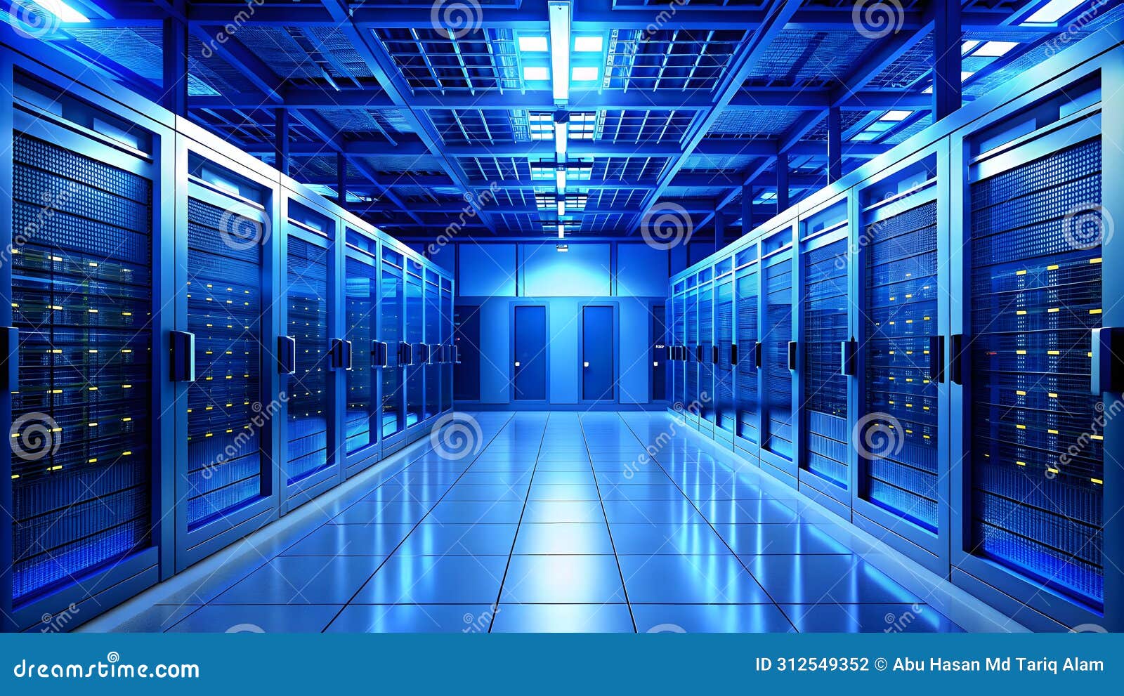 The Interior Design of a Datacenter of a Server Room Stock Illustration ...