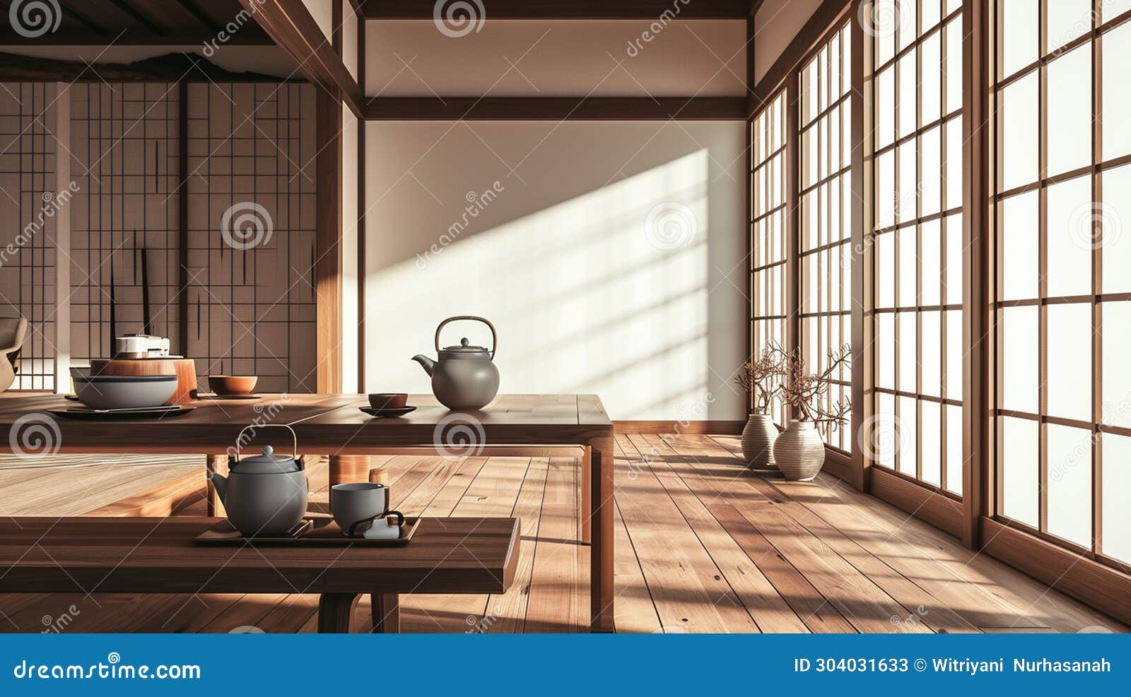 Interior Design Dining Room with Teapot on Table,. Ai Generative Stock ...