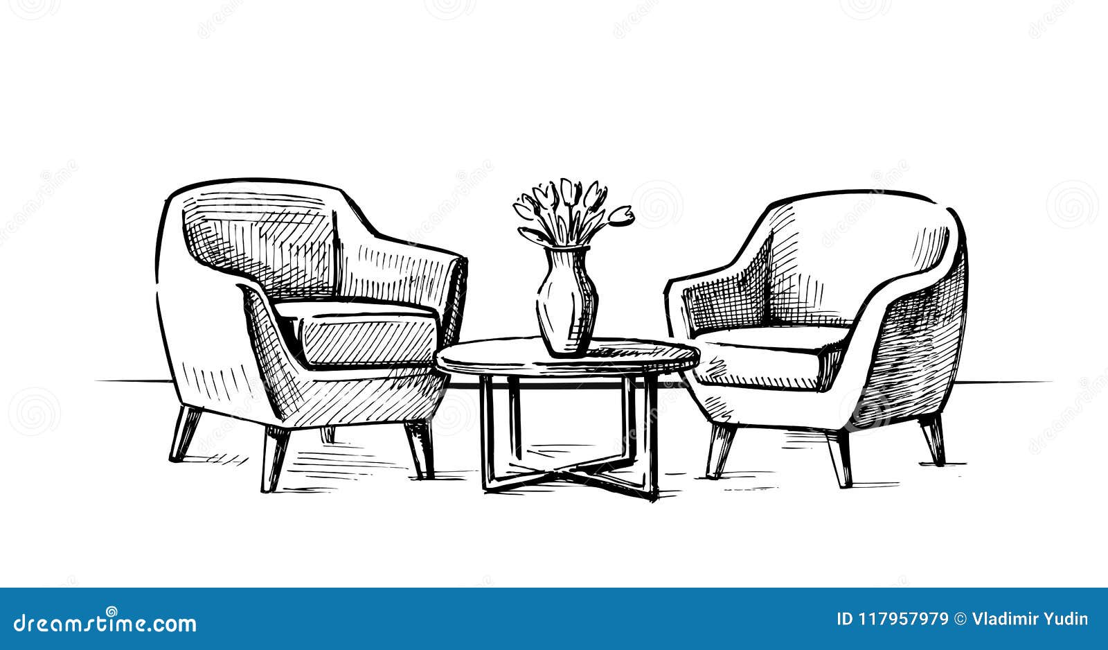 Interior Design doodle stock vector. Illustration of freehand - 117957979