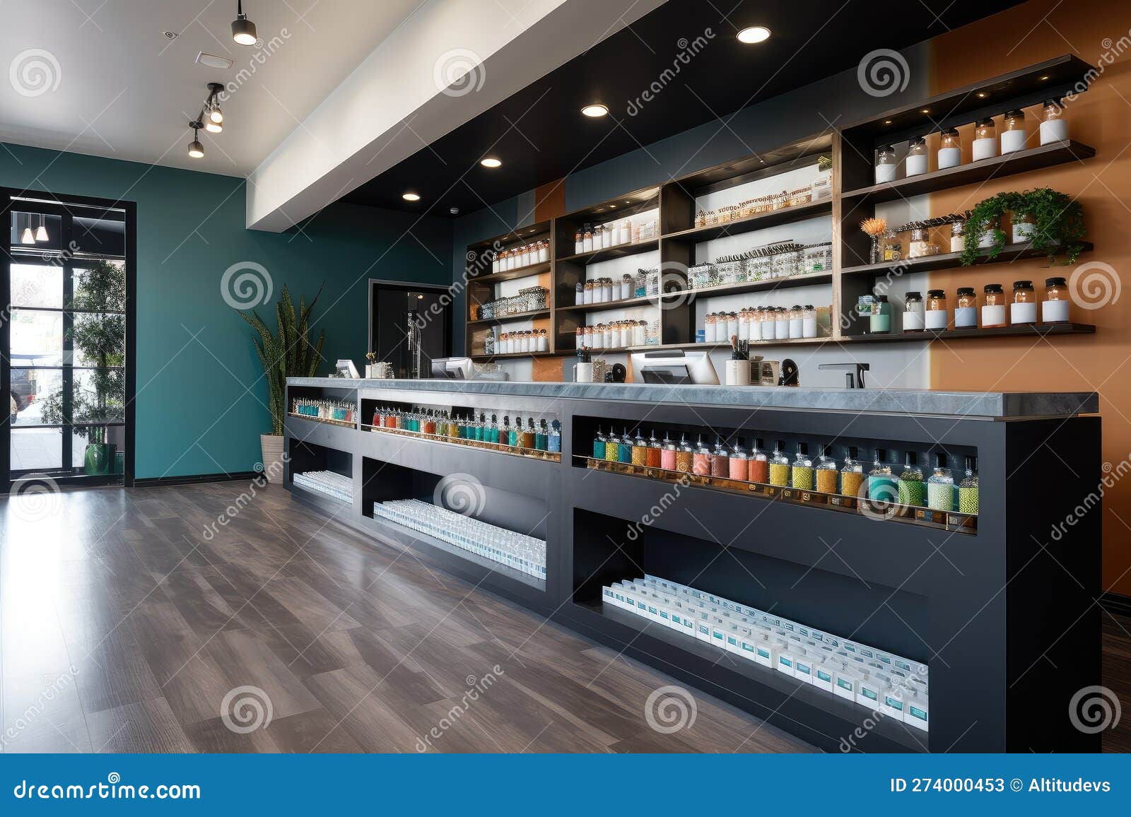 Modern Dispensary With Sleek Design And Minimalist Accents Royalty-Free ...