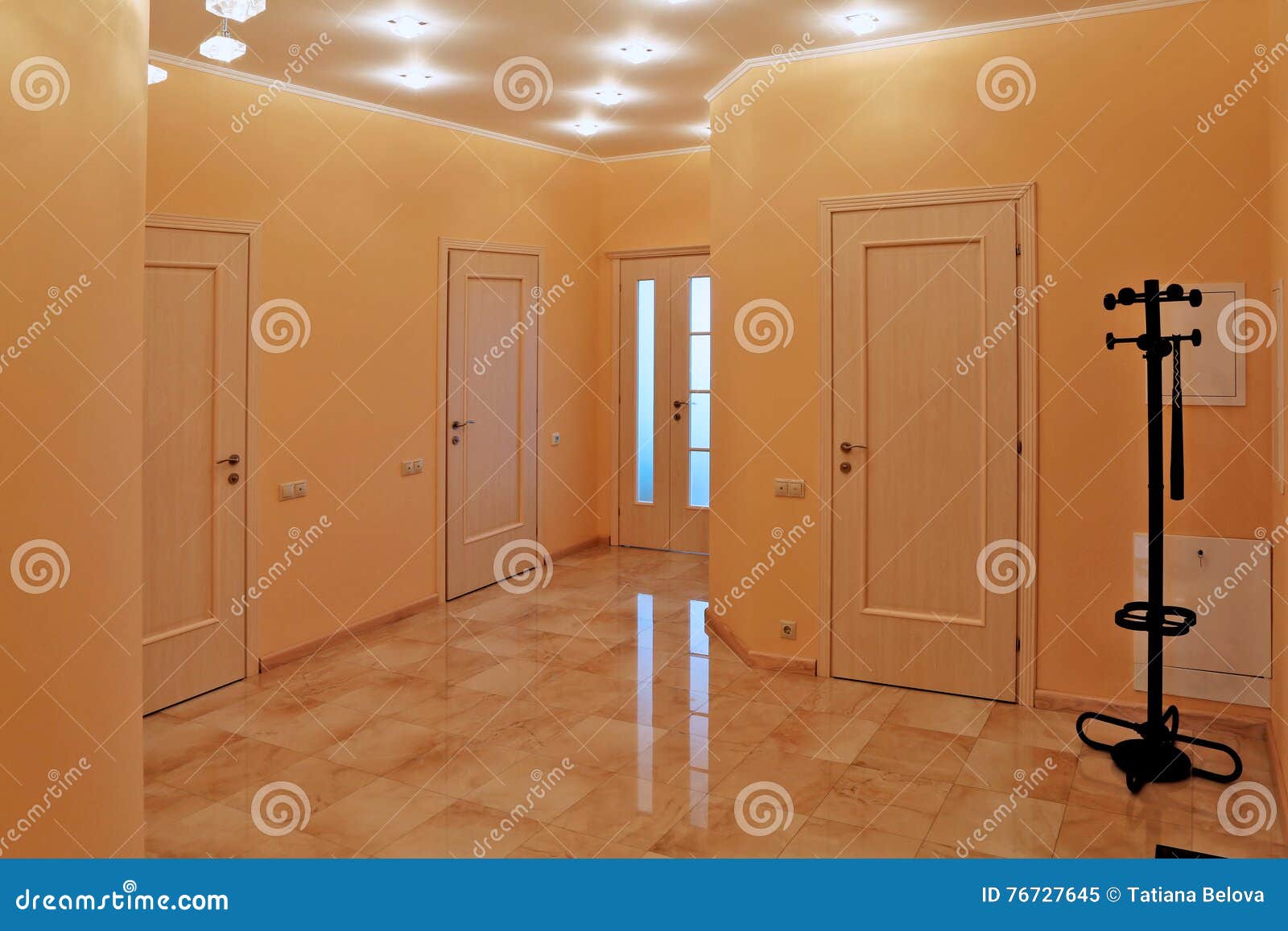 Interior Design Entrance Hall in a Studio Apartment Stock Image - Image ...