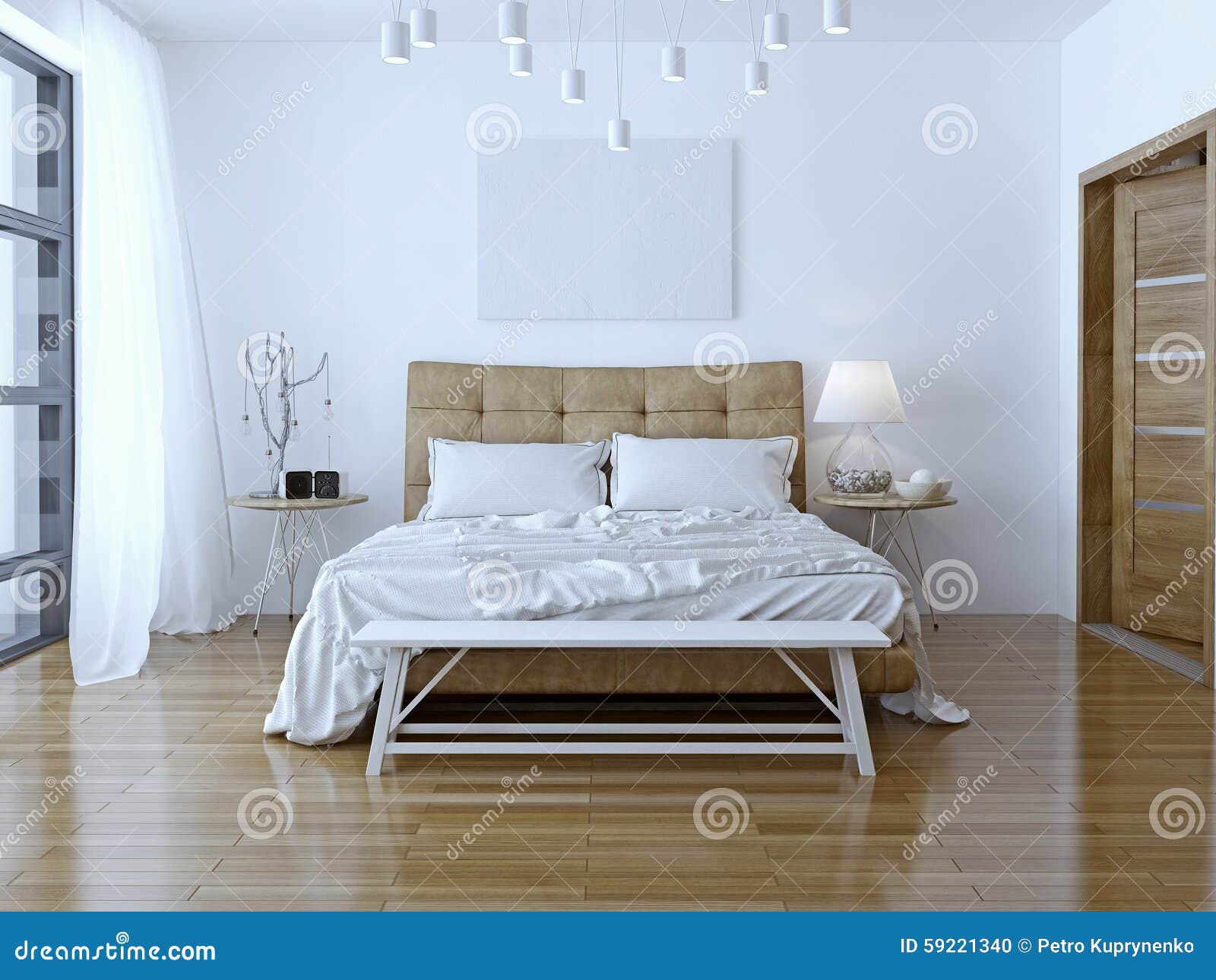 Interior Design: Grande Camera Da Letto Moderna Fotografia Stock ...