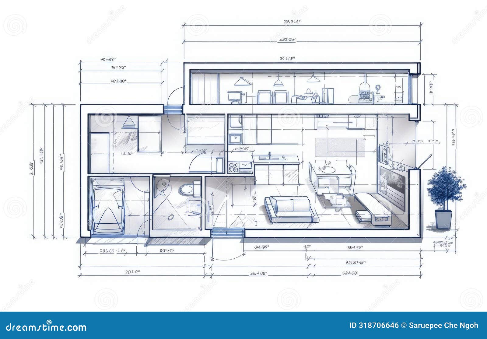 Interior Design, Home Project and House Architecture Plan Stock ...