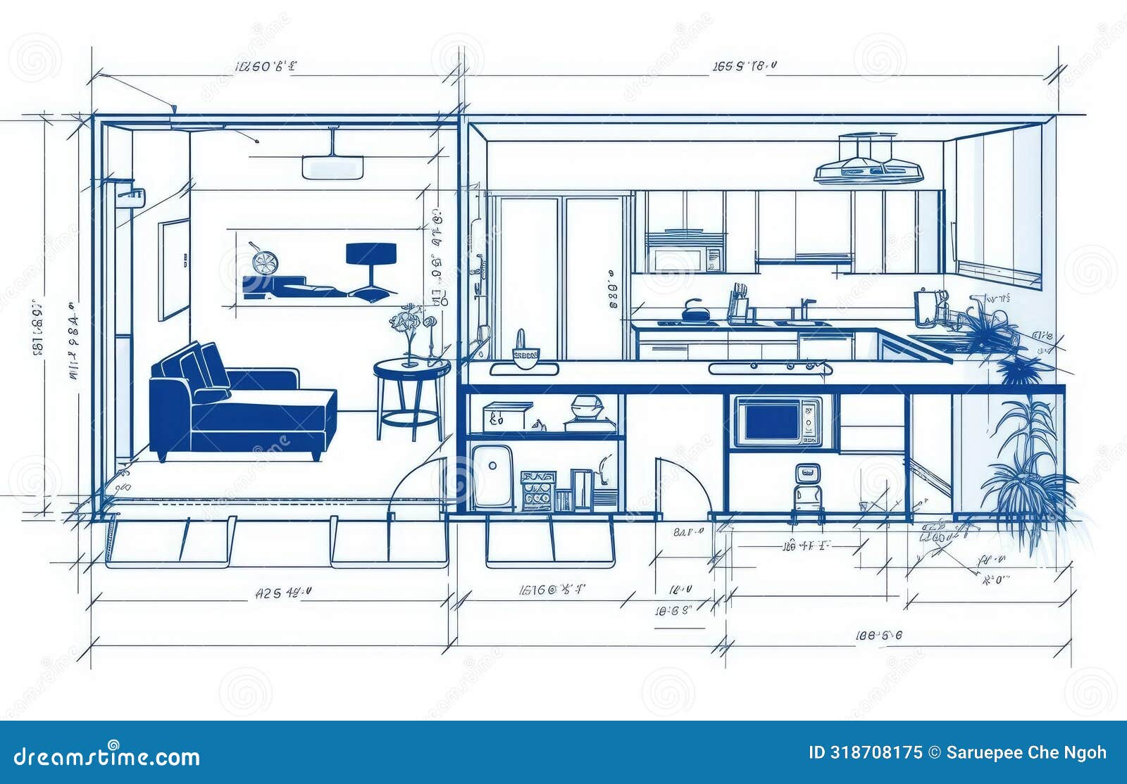 Interior Design Home Project and House Architecture Plan Stock Image ...