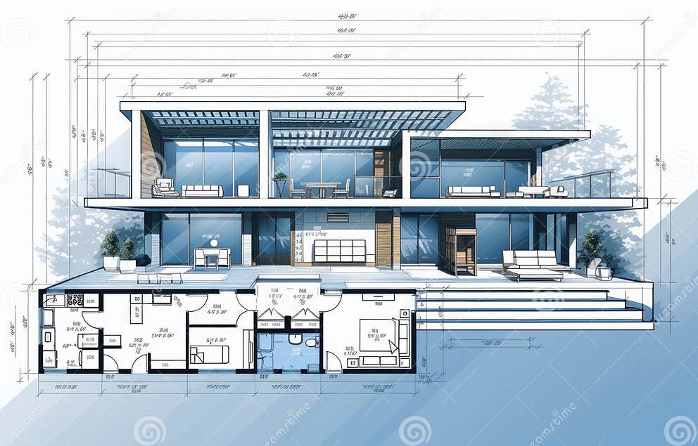 Interior Design, Home Project and House Architecture Plan Stock ...