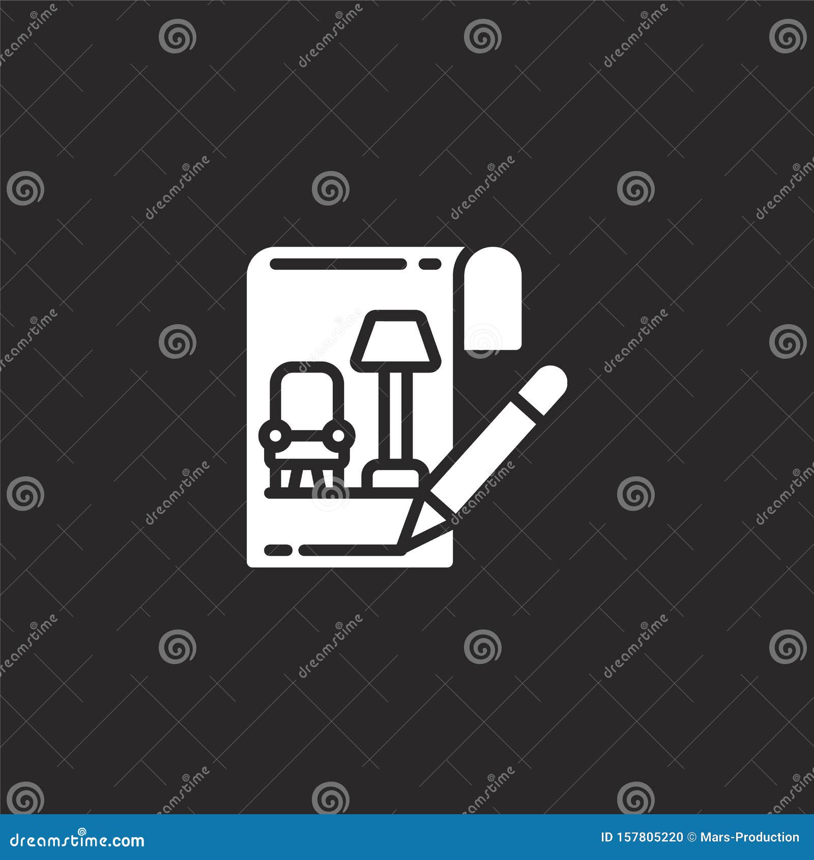 Interior Design Icon. Filled Interior Design Icon for Website Design ...