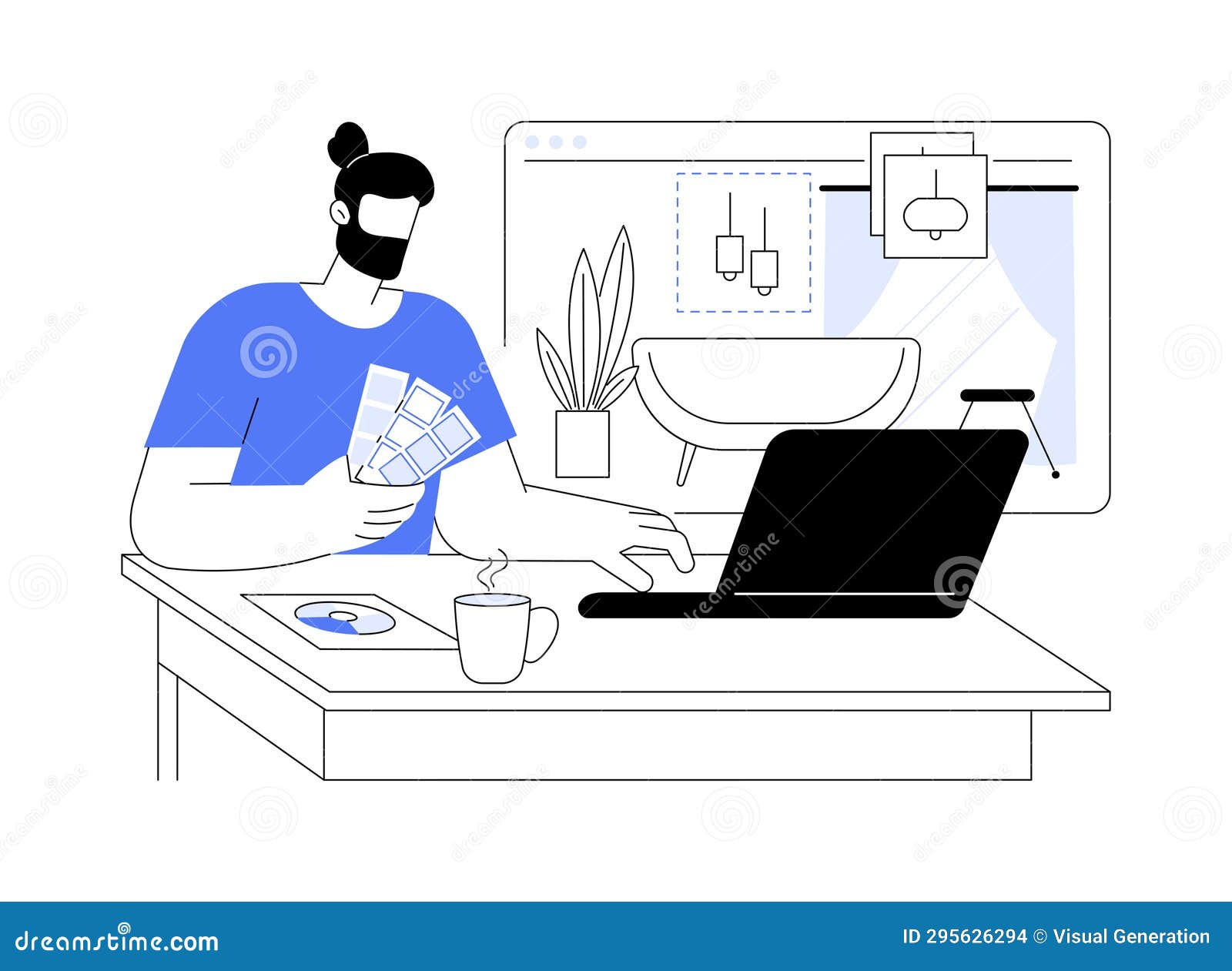 Interior Design Isolated Cartoon Vector Illustrations. Stock Vector ...