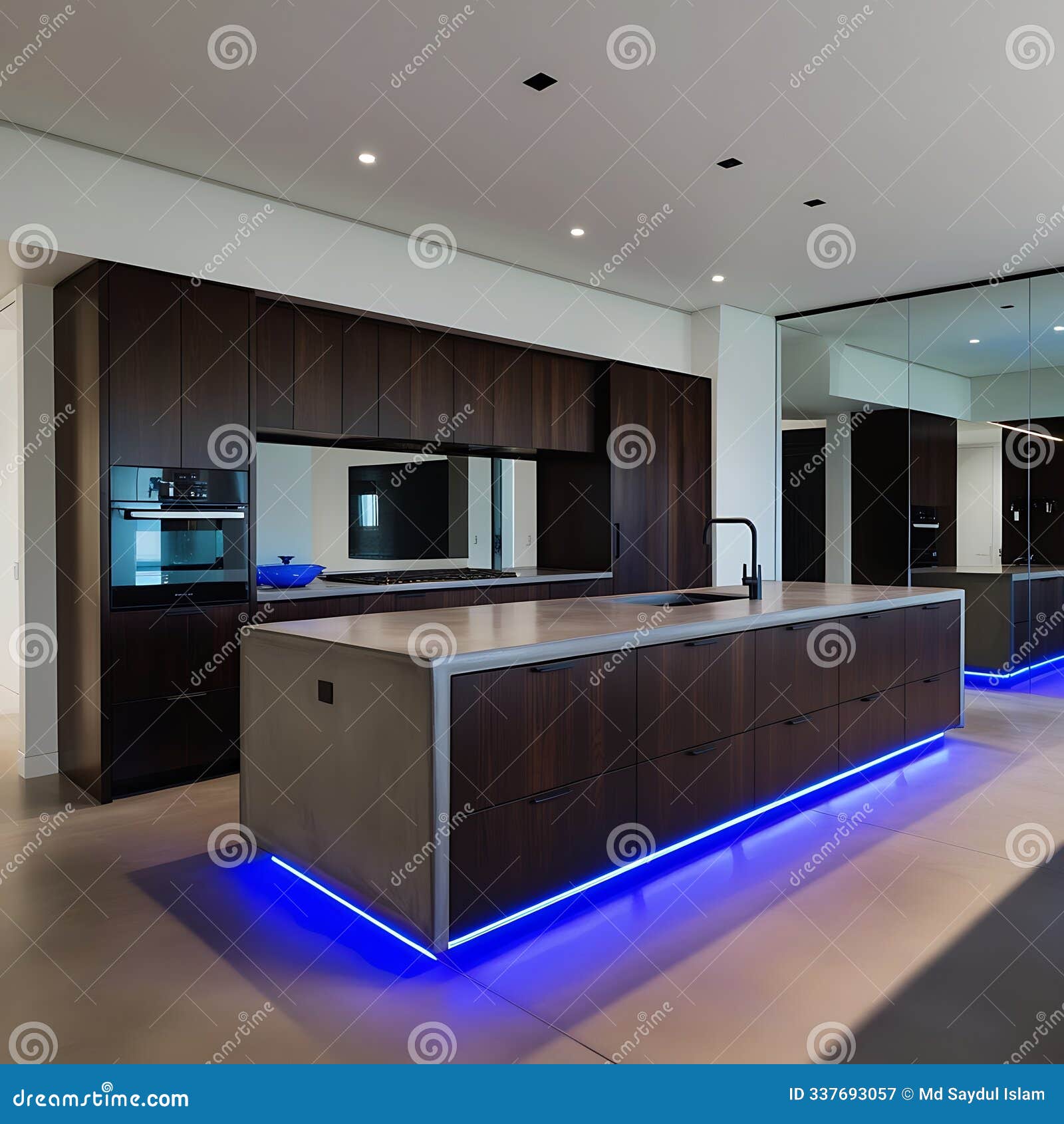 Interior Design of a Kitchen in a Modern House with an Open Terrace ...