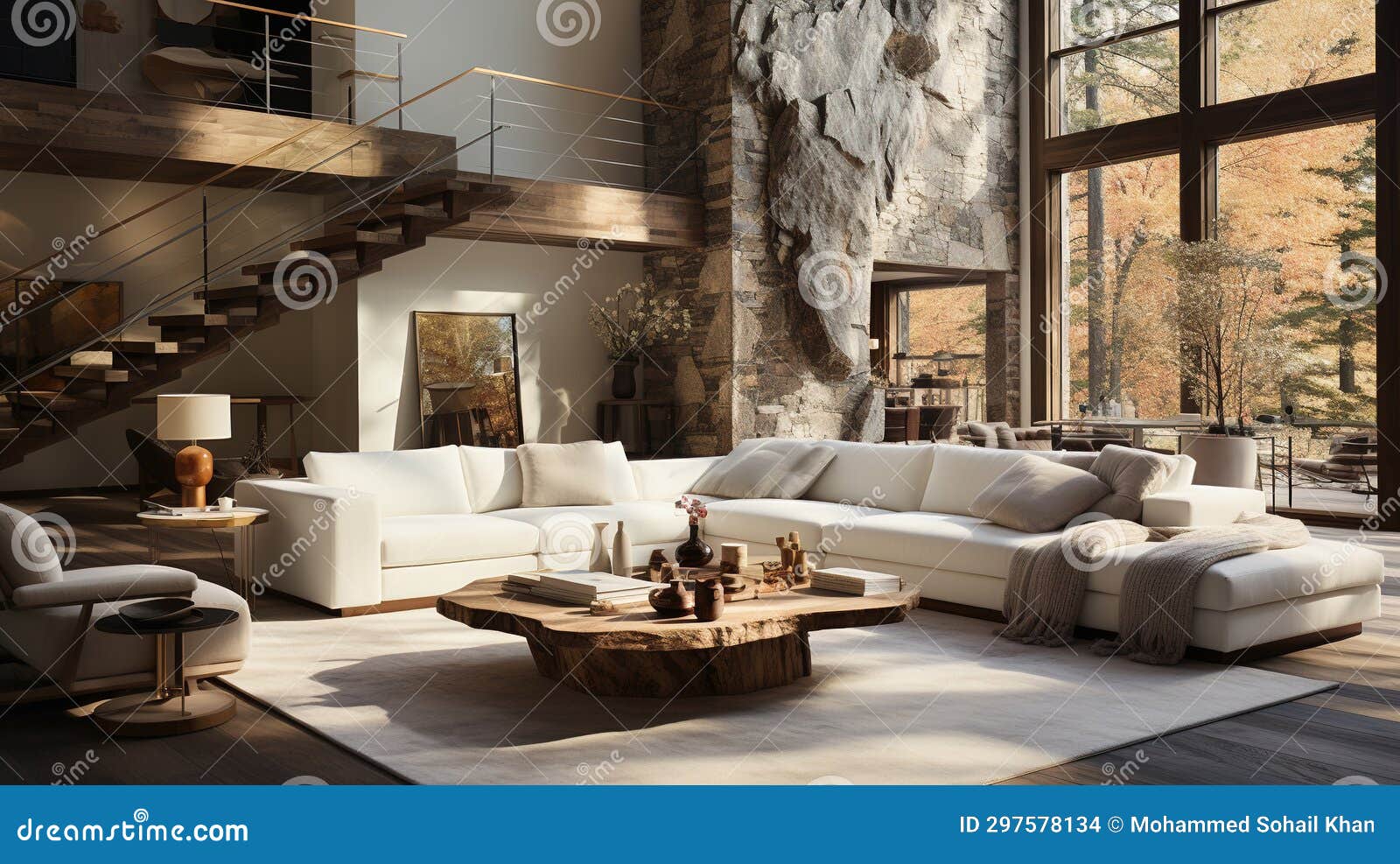 Interior Design of Large Living Room Background Stock Photo - Image of ...