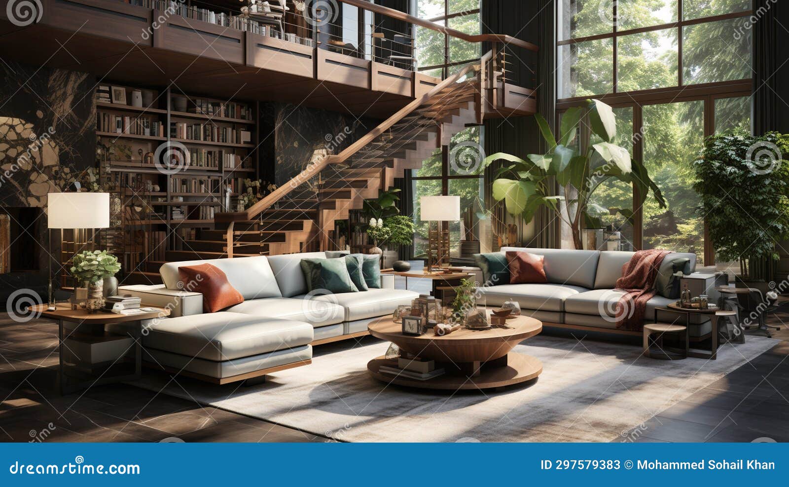 Interior Design of Large Living Room Background Stock Image - Image of ...