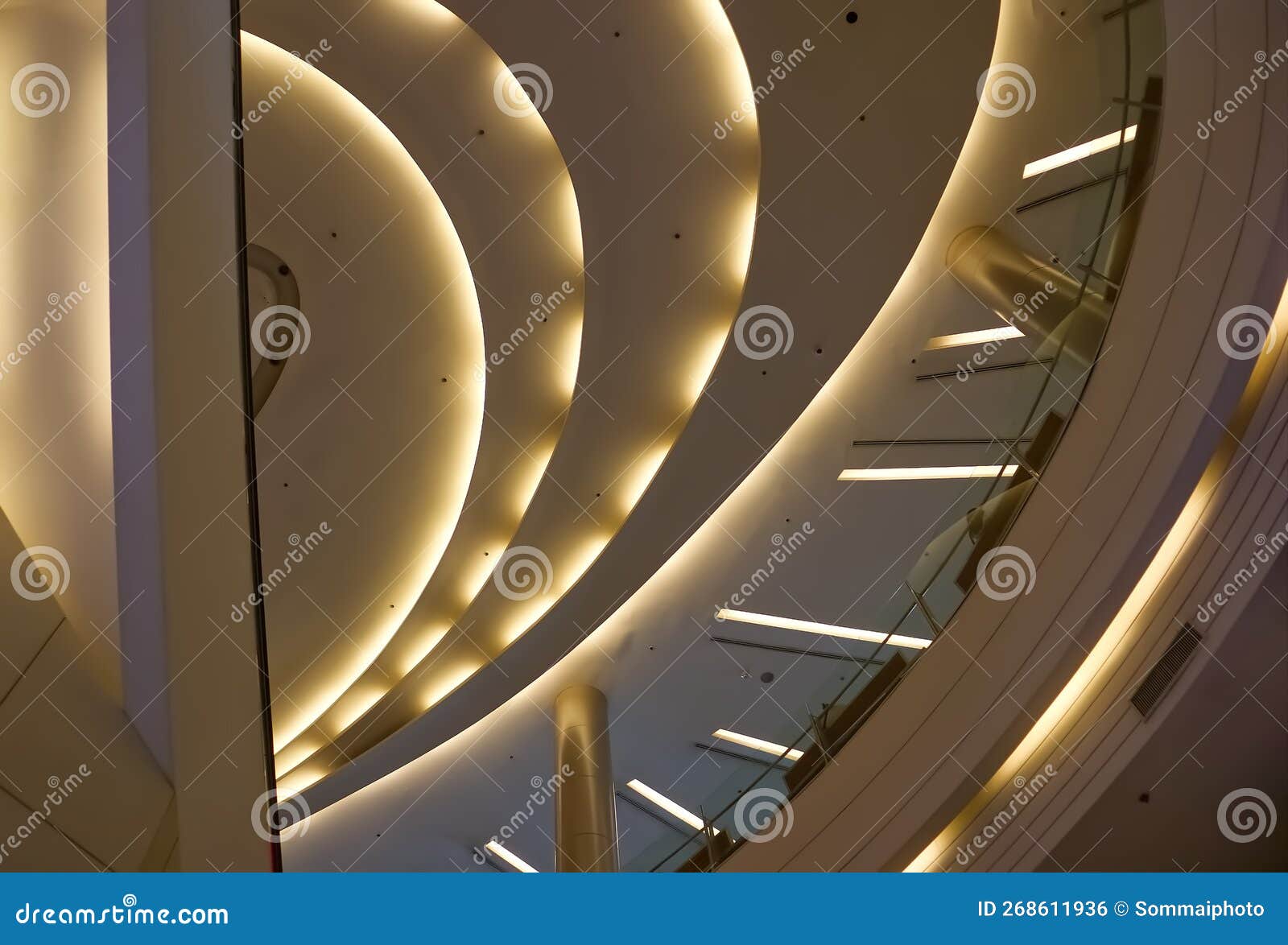 Interior Design Light and Shadow of Rooftop in Shopping Mall Building ...