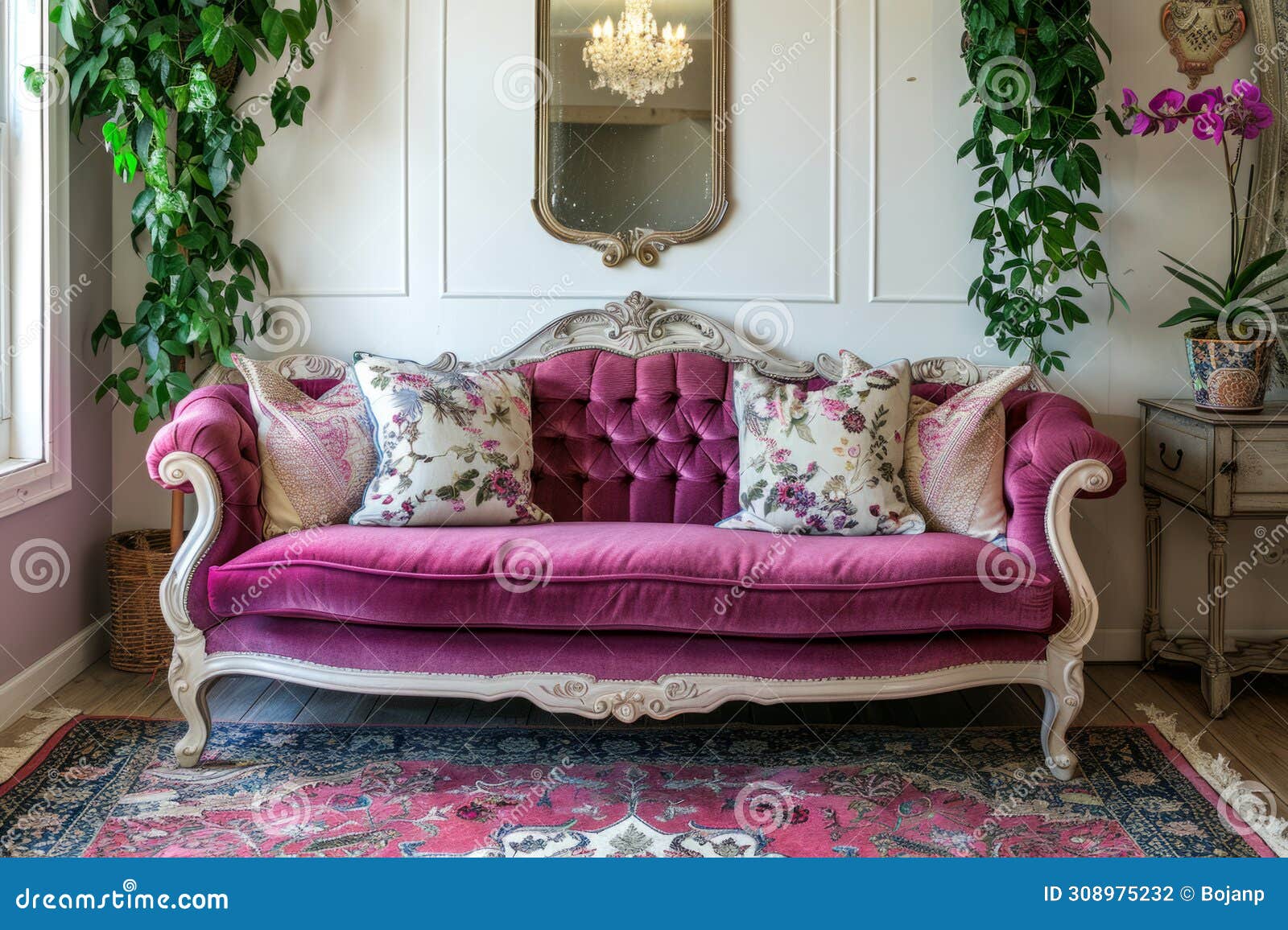 Traditional Interior Design Living Room with Subtle Decor. AI ...