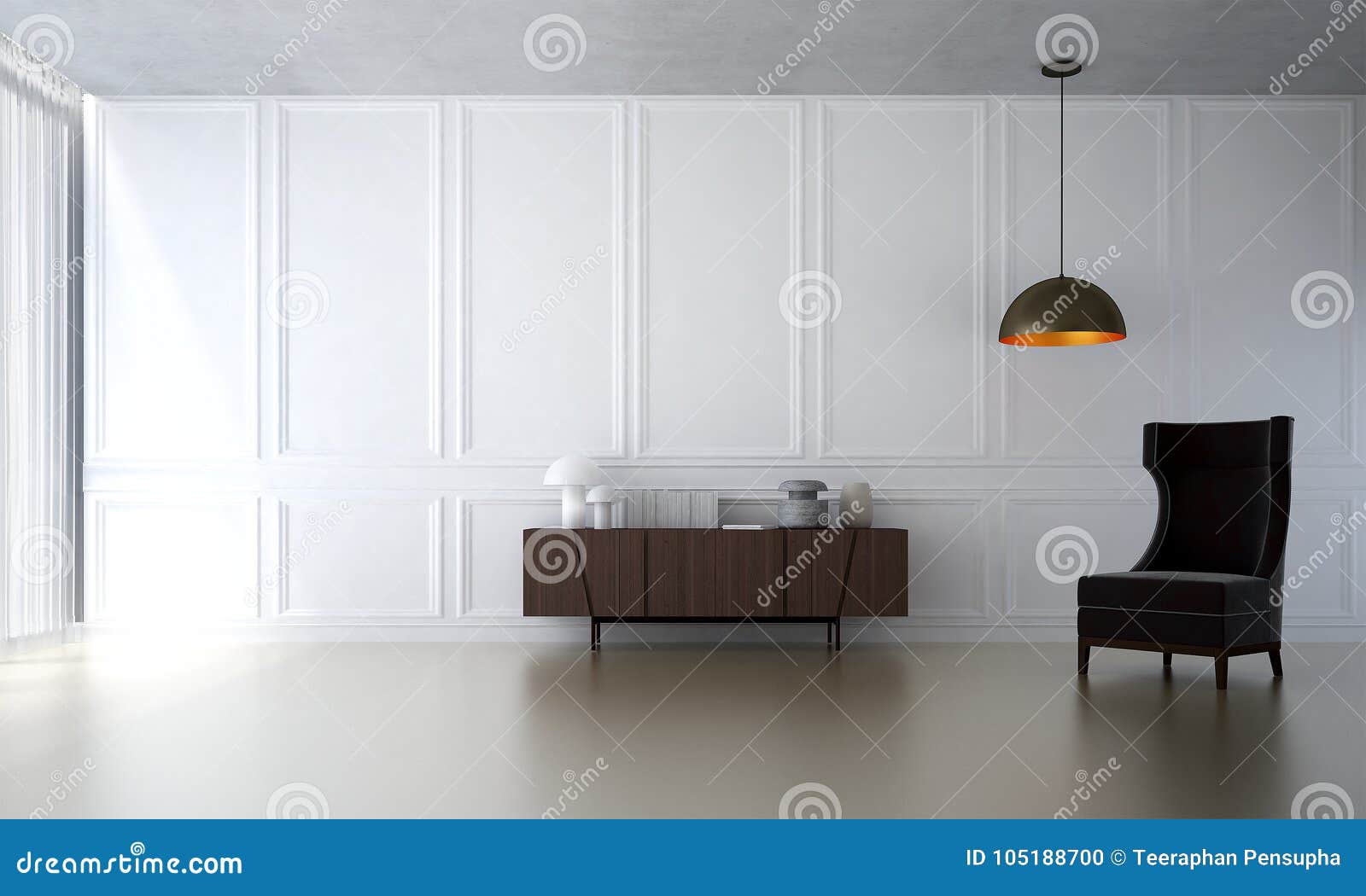 The Interior Design of Lounge Chairs and Living Room and White White ...