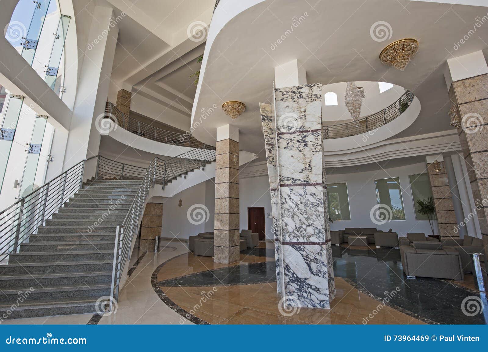 Interior Design of a Luxury Hotel Lobby Area Stock Image - Image of ...
