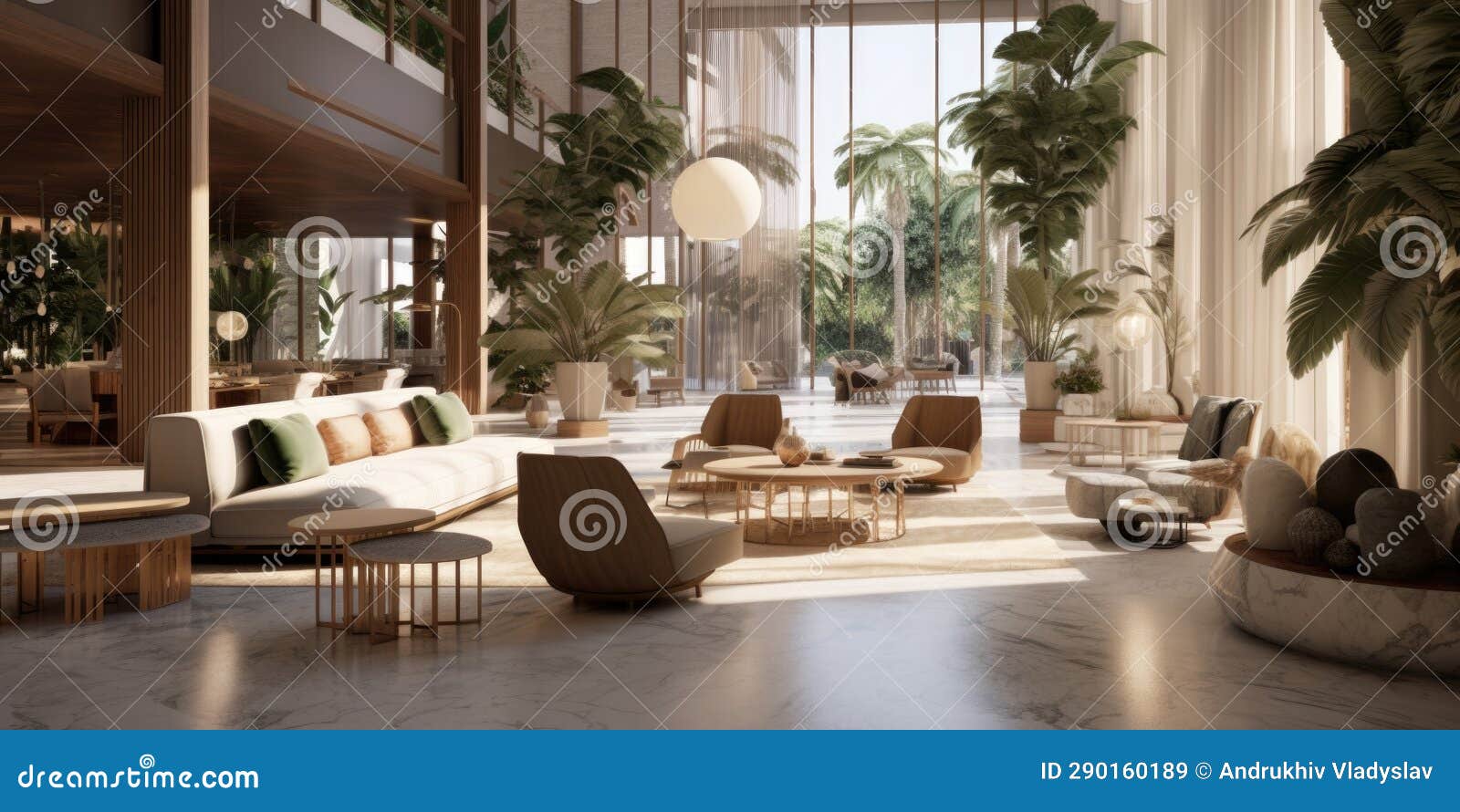 Interior Design of a Luxury Hotel Resort Lobby with Seating Area Stock ...