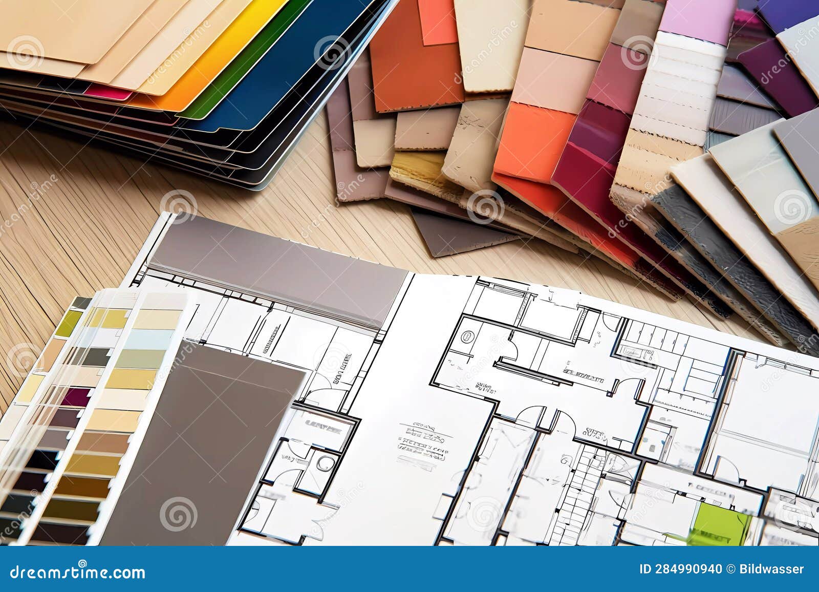 Interior Design Materials and Color Samples. Generative Ai Design Stock ...