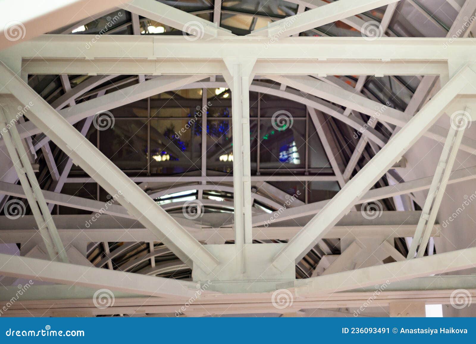 Interior Design with Metal Beams on the Ceiling Stock Image - Image of ...