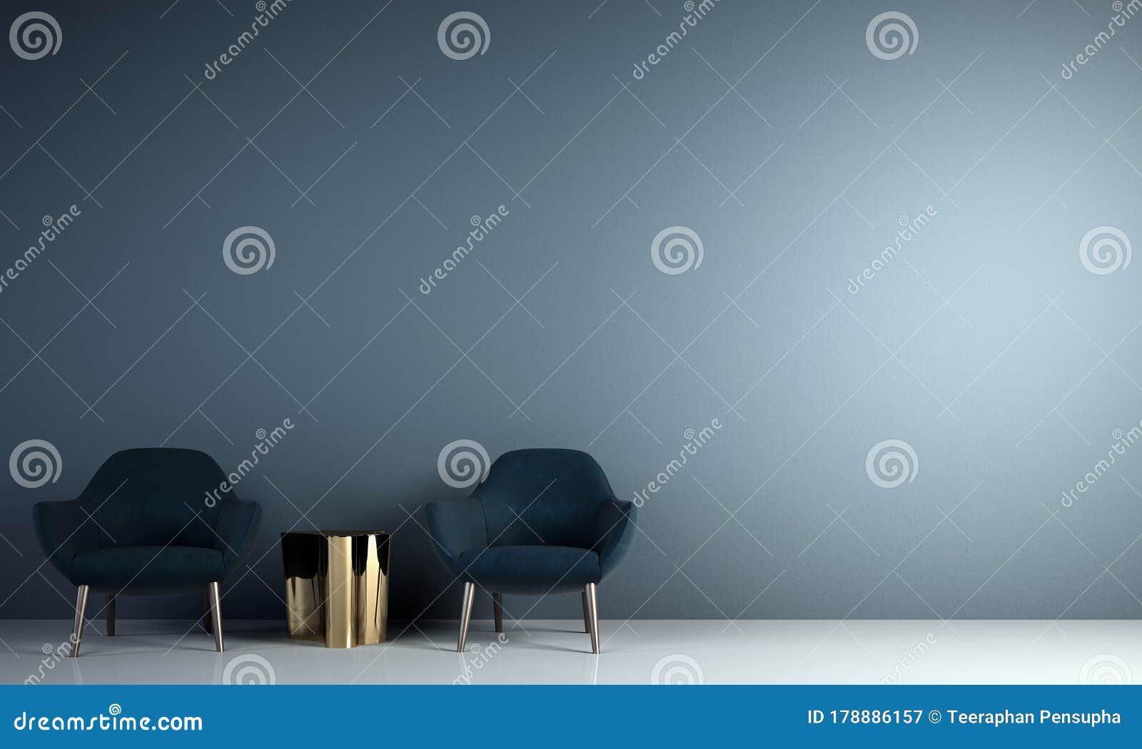 The Minimal Lounge And Living Room Interior Design And Concrete Wall ...