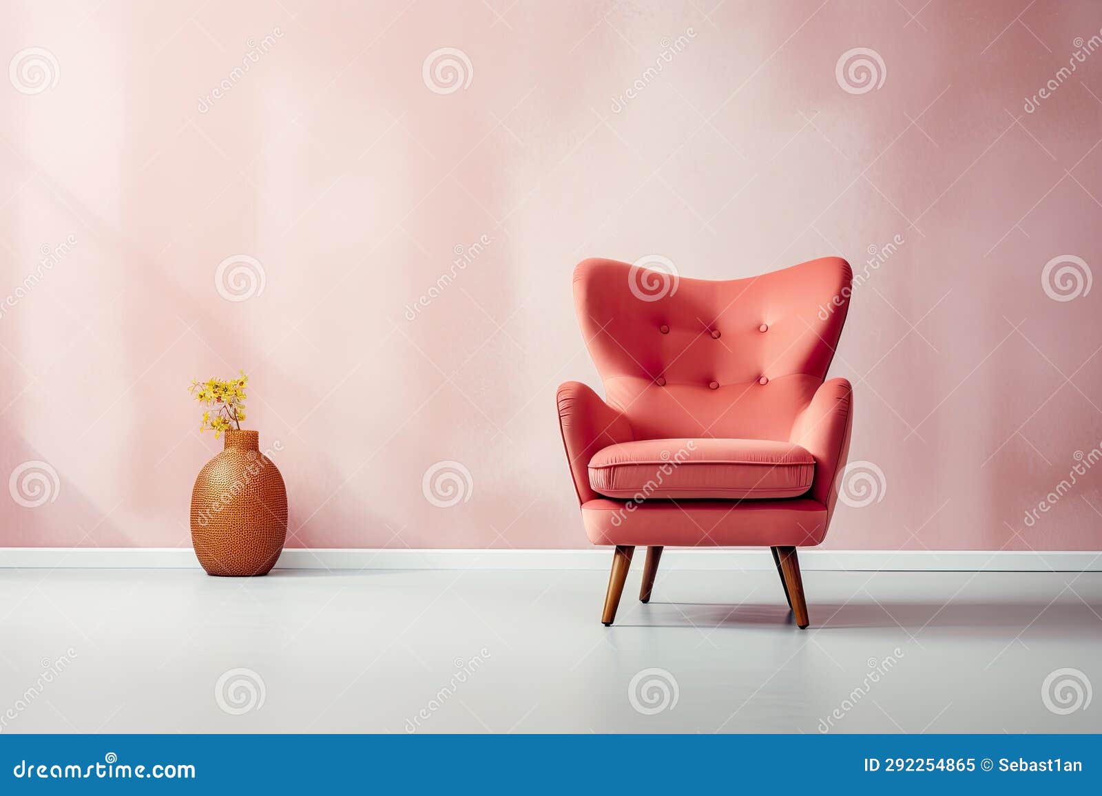 Interior Design With A Minimalist Touch Featuring A Chair And Lamp