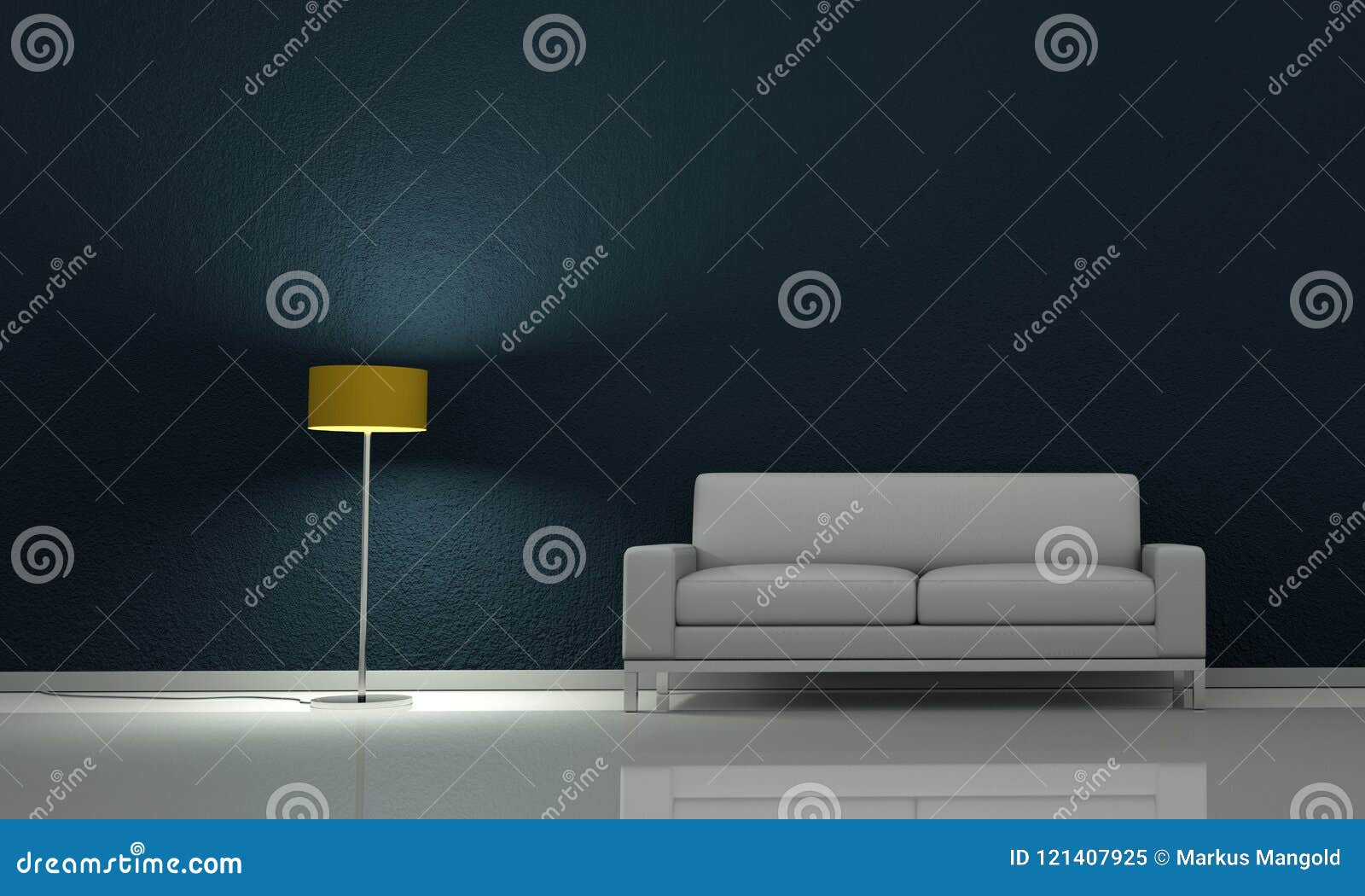 Interior Design Modern Bright Room with White Sofa Stock Illustration ...