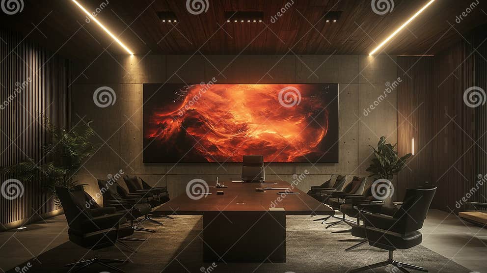 Interior Design of a Modern Conference Room with Abstract Art Stock ...
