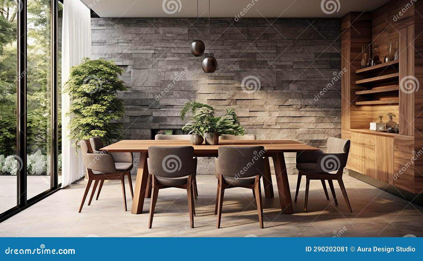 Interior Design Modern Dining Room Dining Table Stock Image - Image of ...
