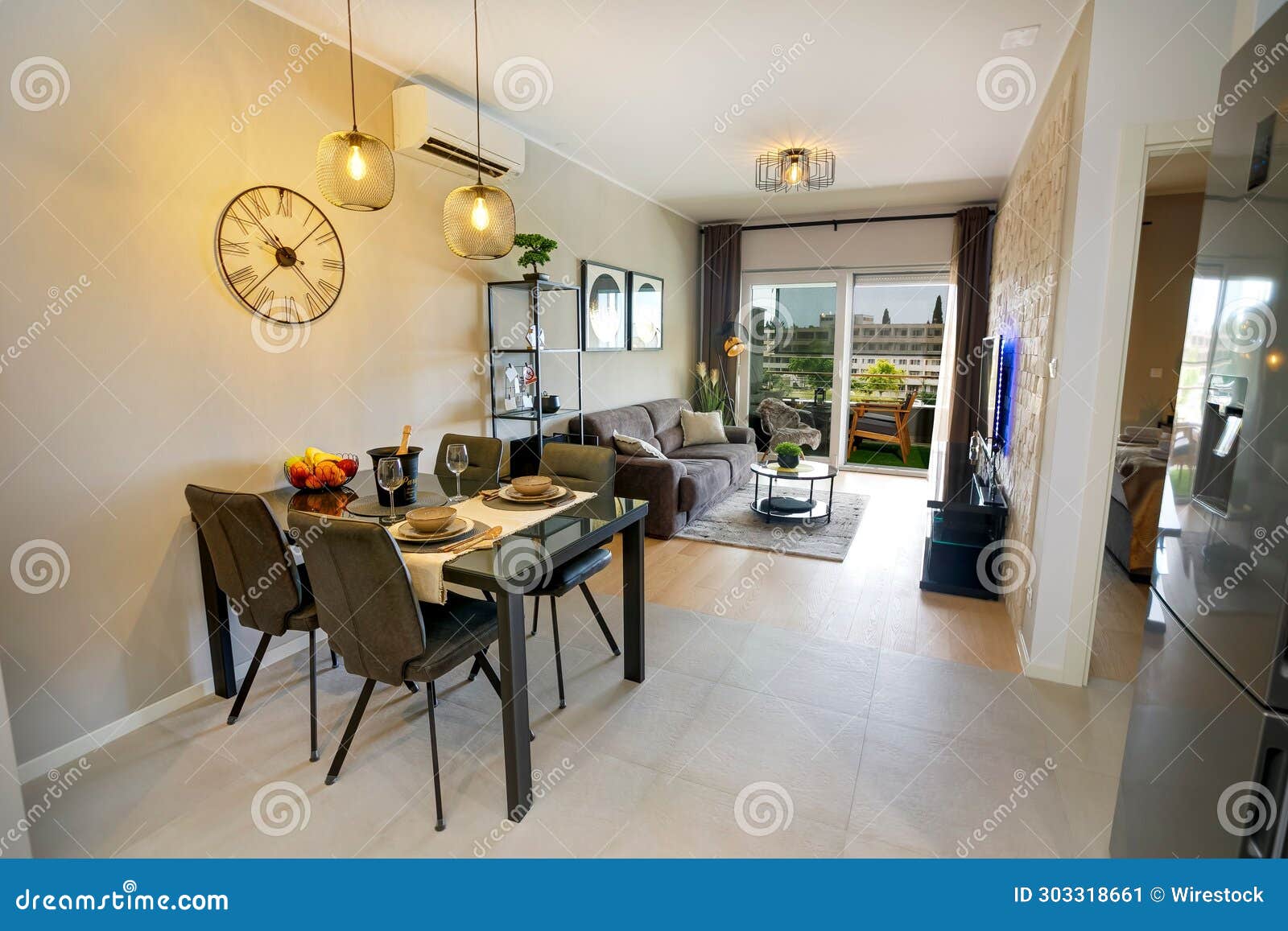 Interior Design of a Modern Living Room in Sunlight Stock Image - Image ...