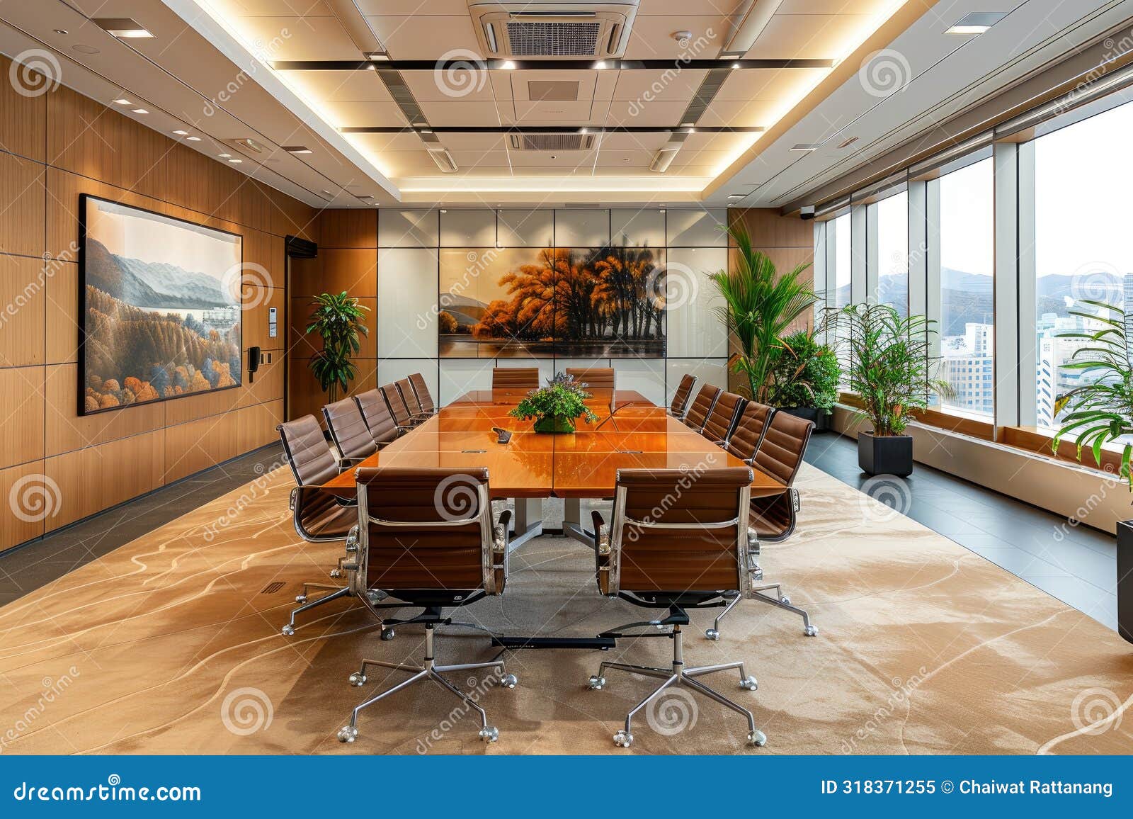 Interior Design of a Modern, Minimal Meeting Room. Stock Image - Image ...