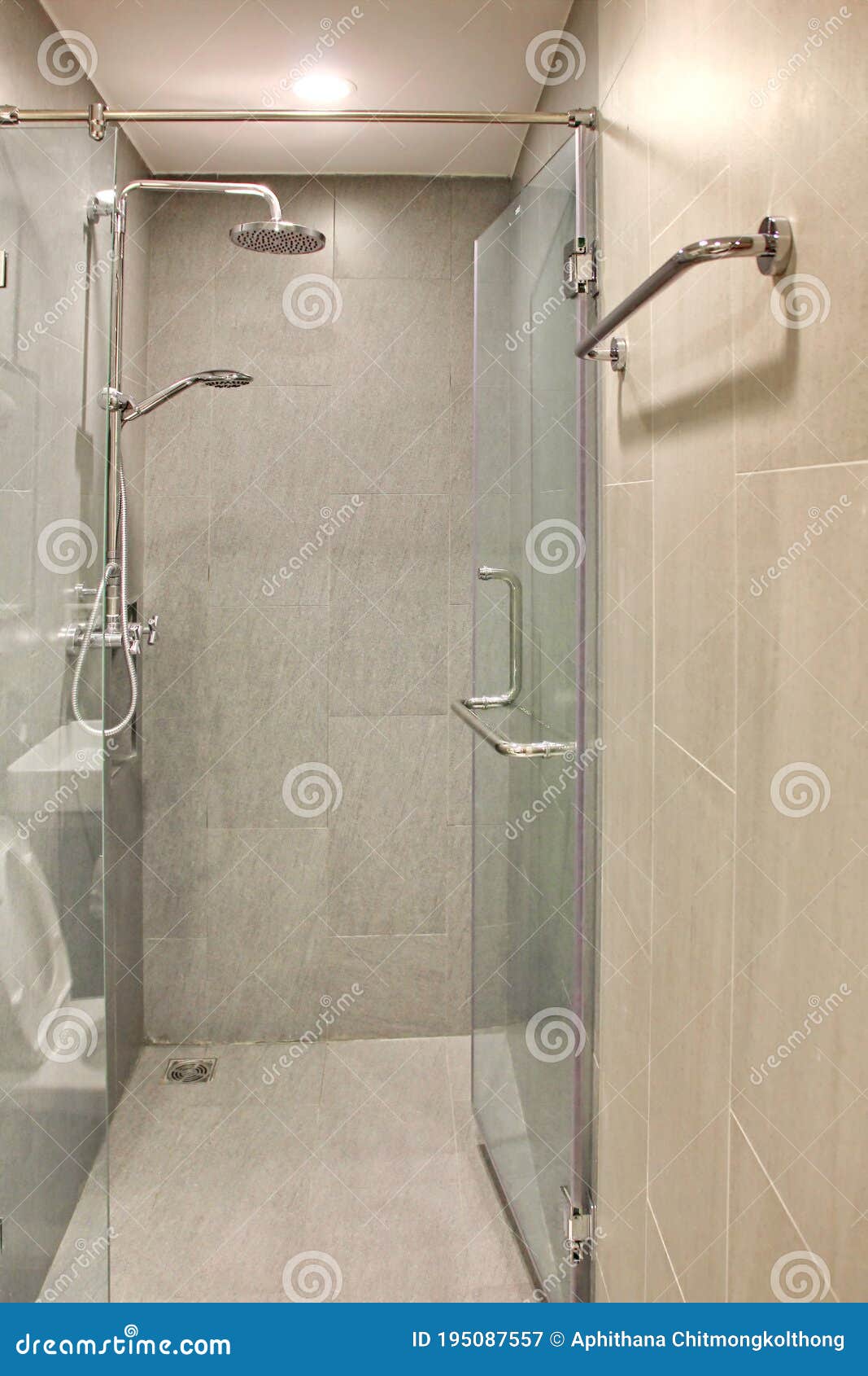 The Interior Design of Modern Shower Room Stock Image - Image of loft ...