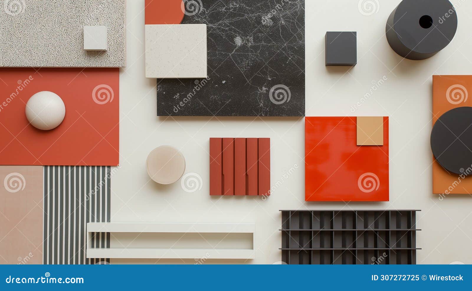 Interior Design Moodboard - Material Collage, Style Bauhaus, AI ...
