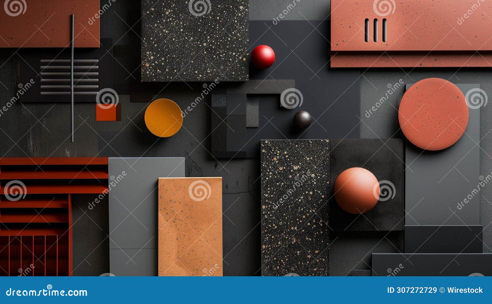 Interior Design Moodboard - Material Collage, Style Bauhaus, AI ...