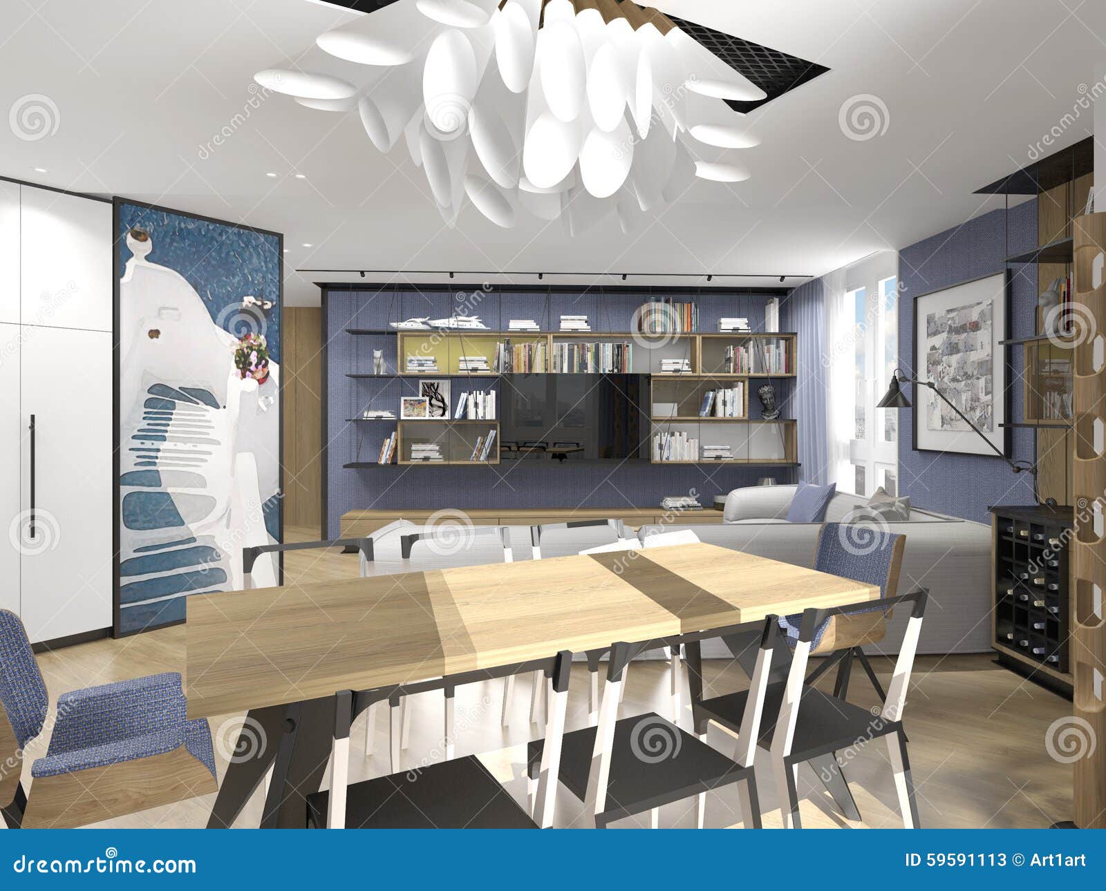 Interior Design Nello Stile Moderno Immagine Stock - Immagine di aperto ...