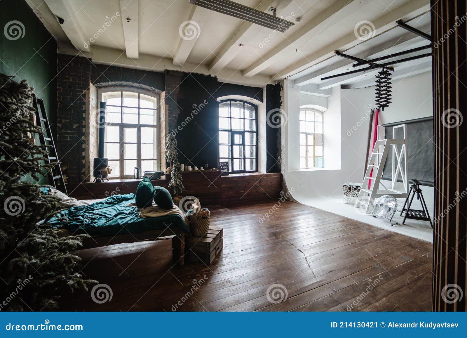 Interior Design of a Photo Studio with a Cyclorama Stock Image - Image ...