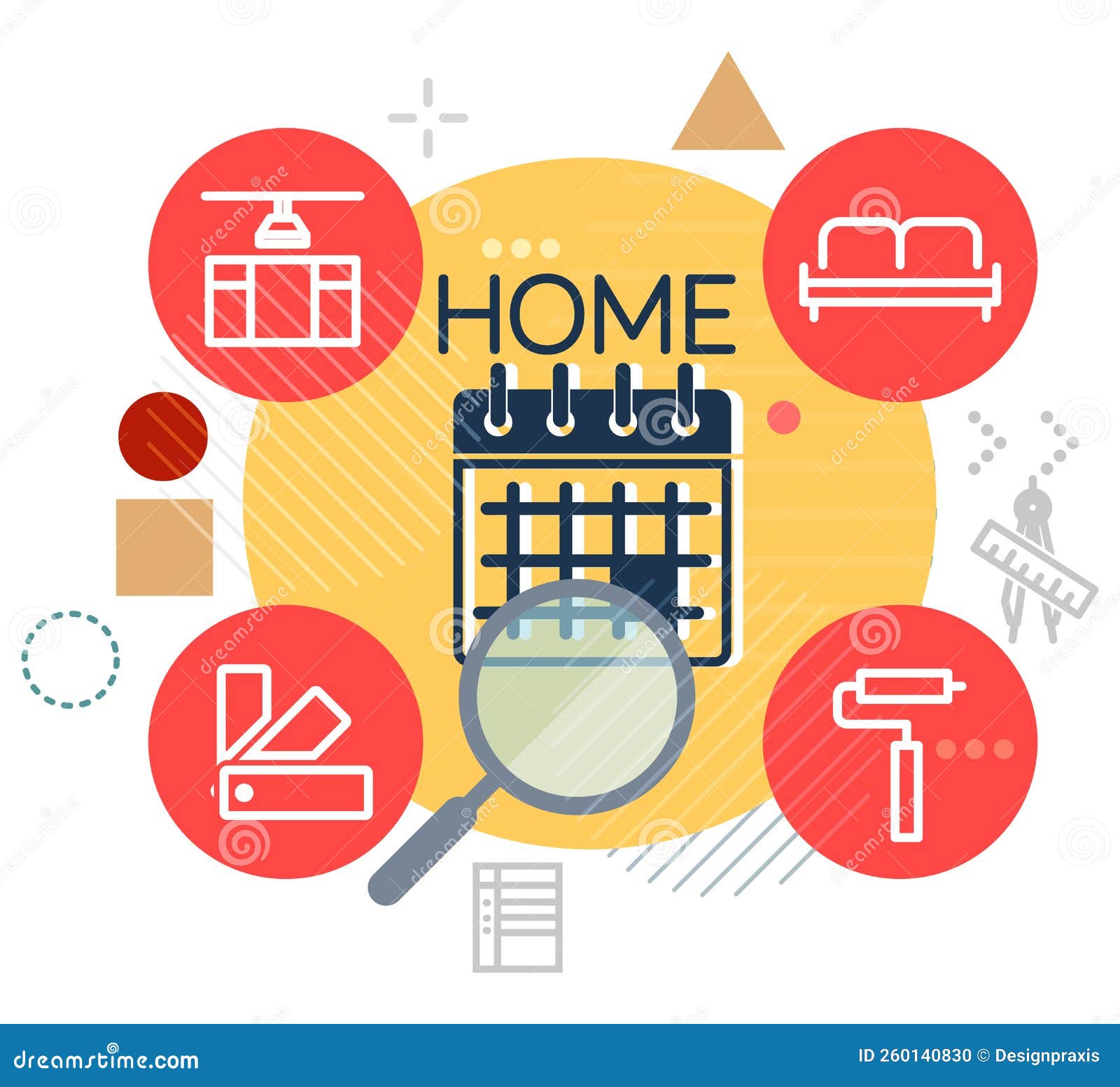 Interior Design Planning and Schedule - Illustration Stock Illustration ...