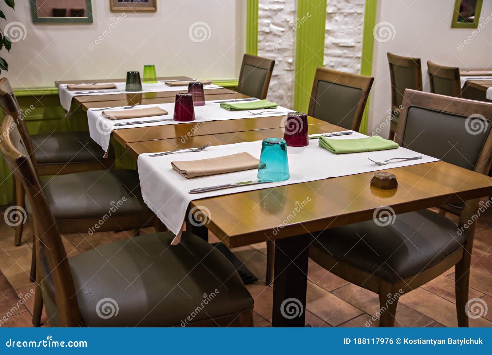The Interior Design of a Restaurant and Seating Groups. Ready for ...