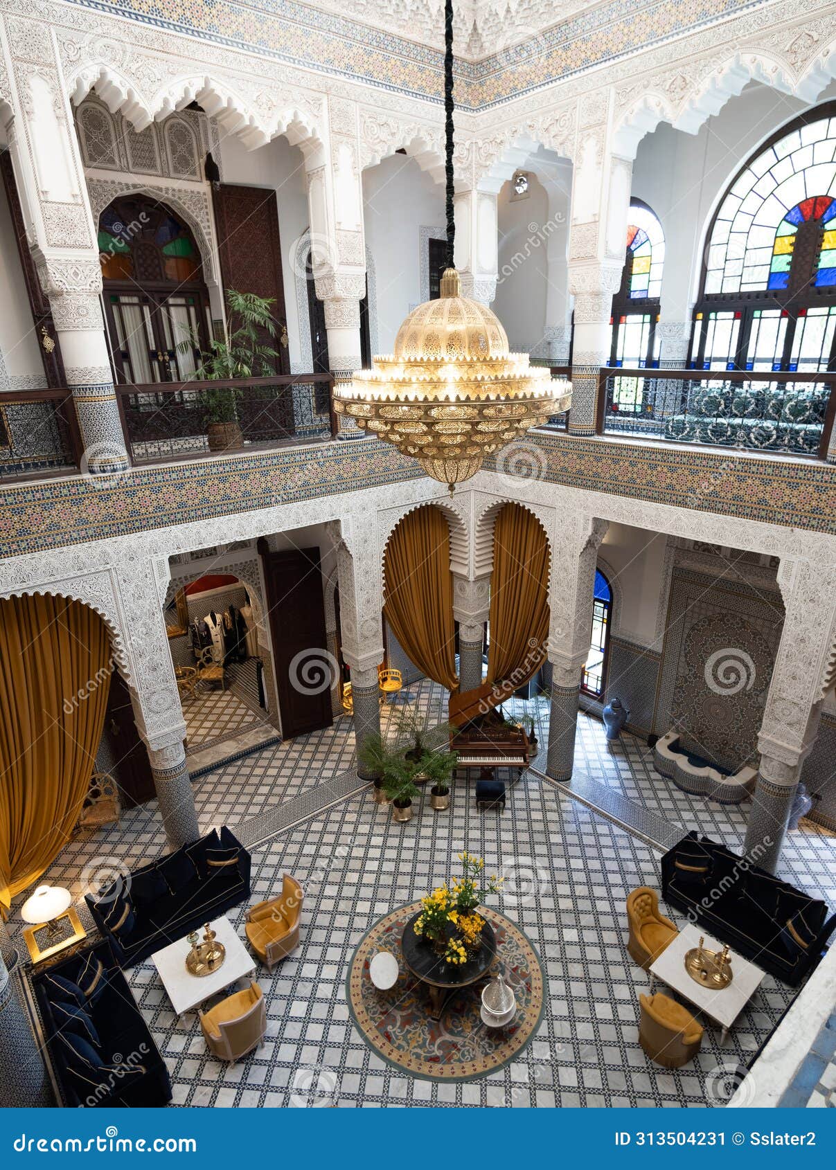 Interior Design of a Riad (Luxury Hotel) in Fes Stock Image - Image of ...
